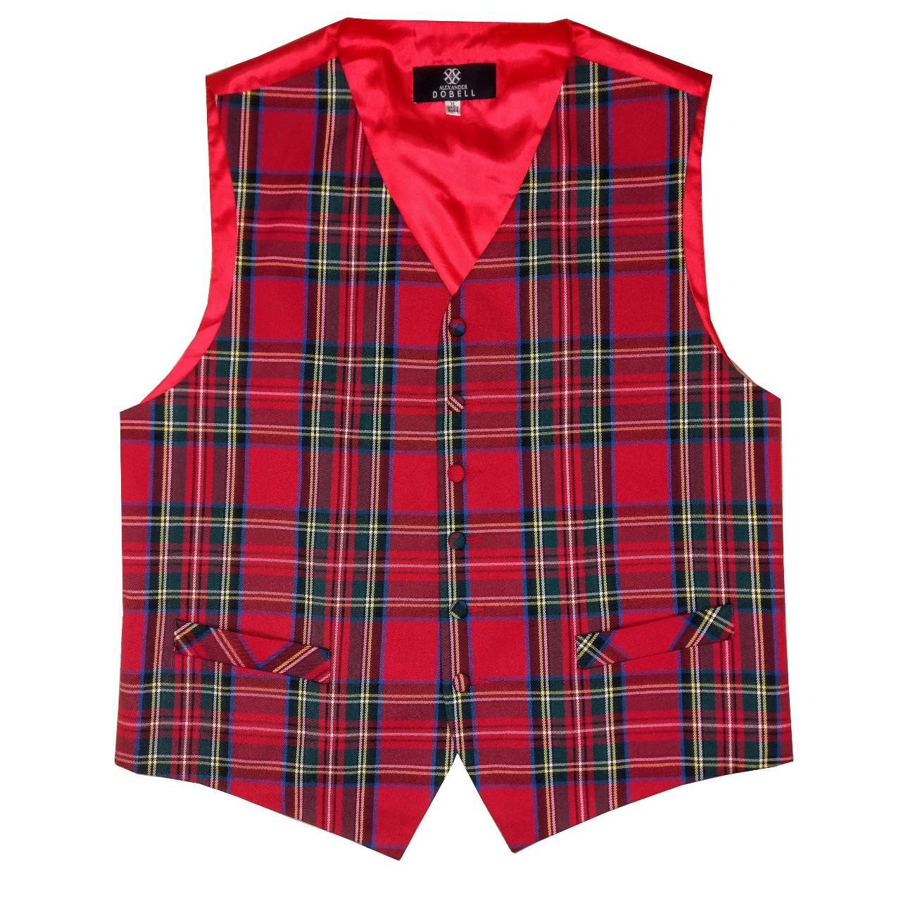 Red tartan waistcoat By Alexander Dobell Beautiful... - Depop