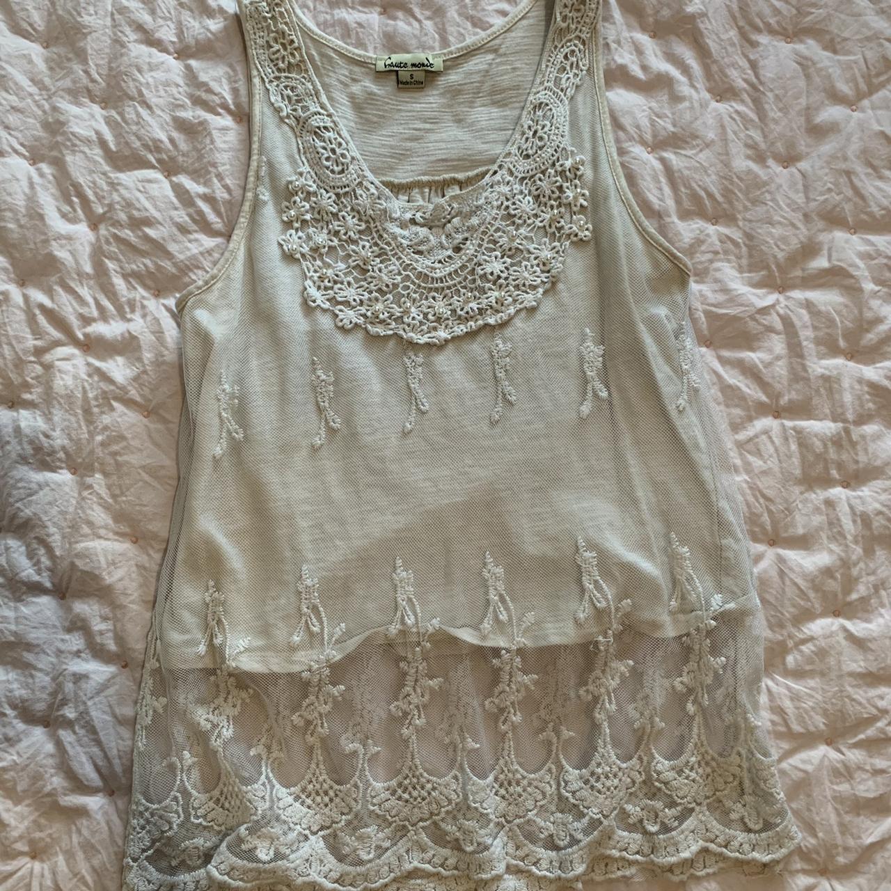 Boho chic lace crop top... - Depop