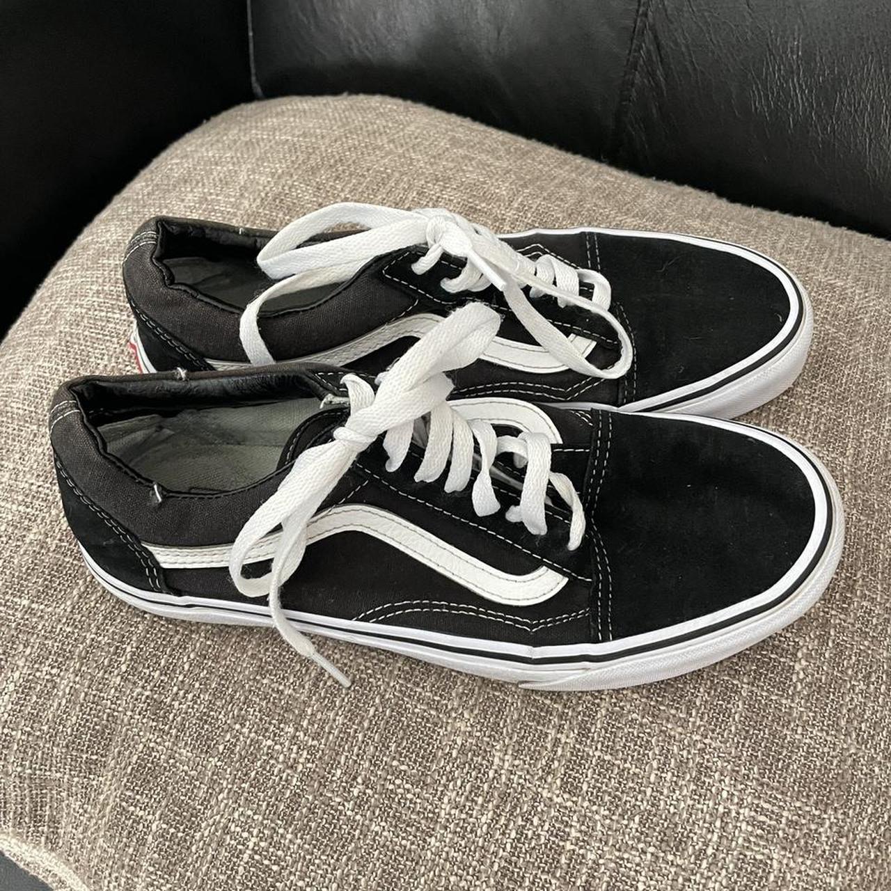 Black classic vans Ok condition, heels inside are... - Depop