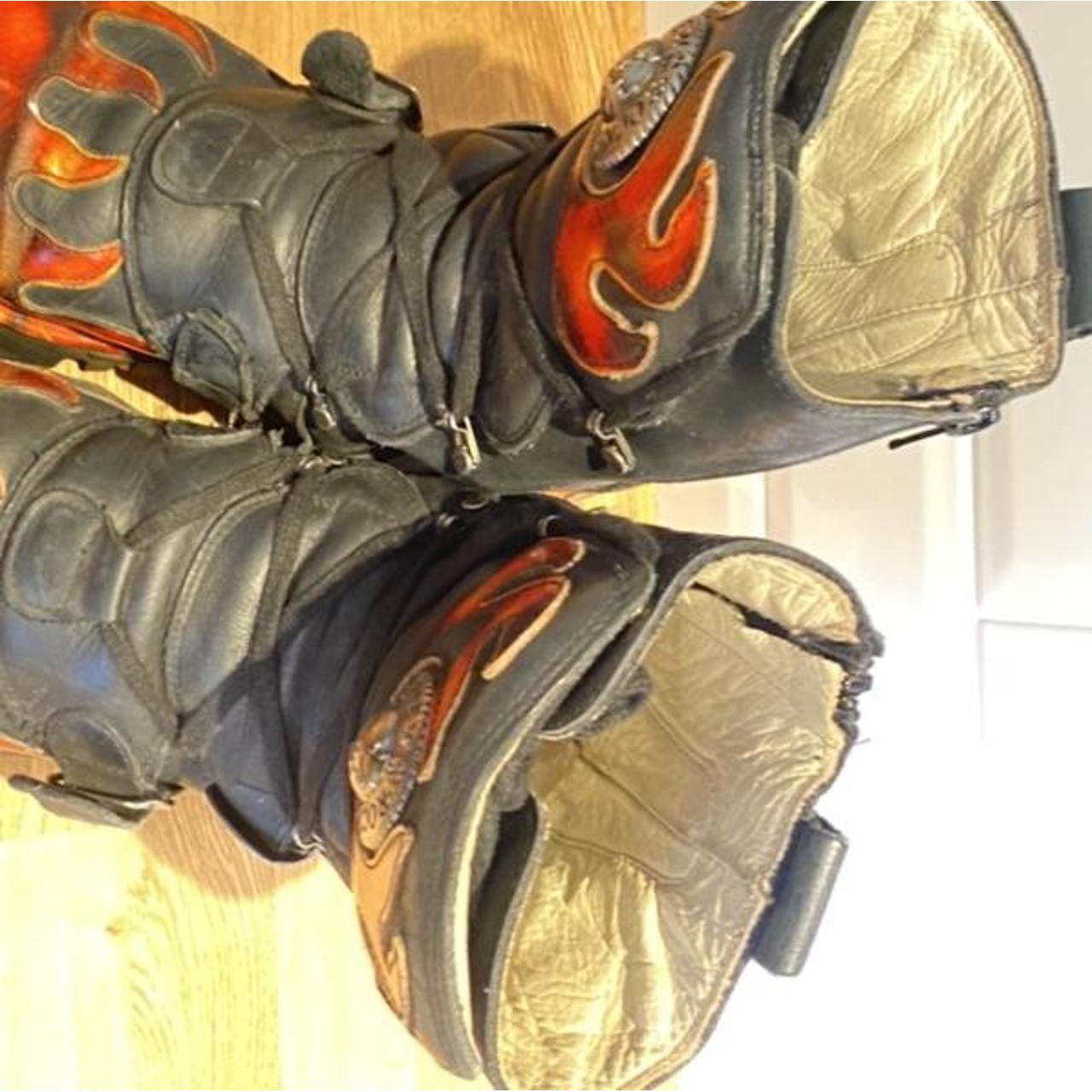 Vintage new rock flame boots 💌 signs of wear as... - Depop
