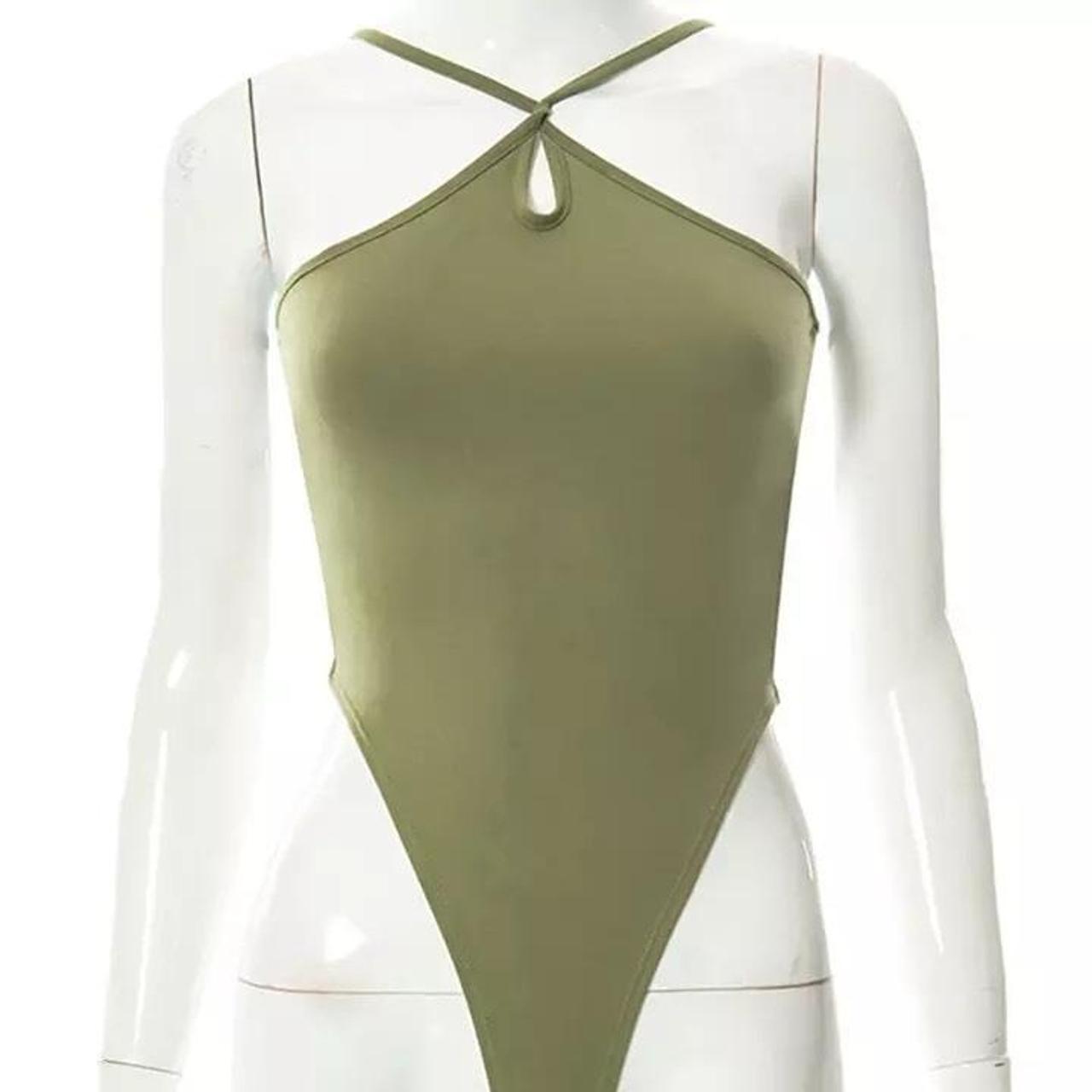 Cutout Bodysuit Women Black Y2K Super long high cut... - Depop