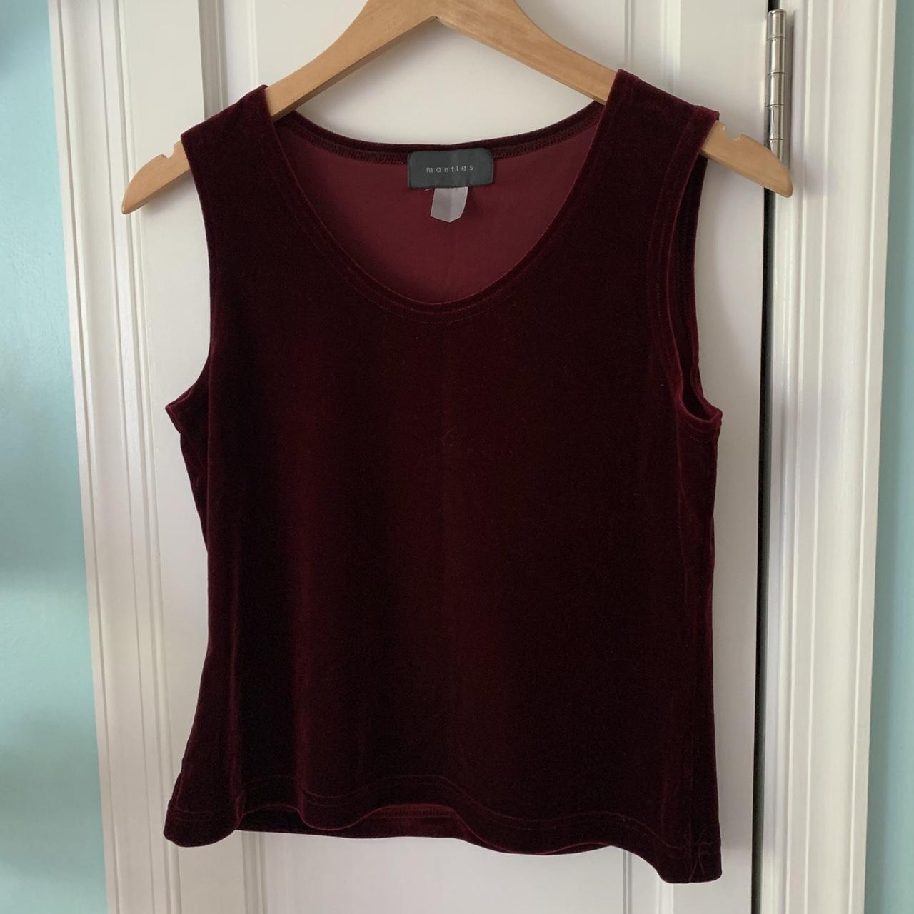 Vintage red velvet tank top size M / L Great... - Depop