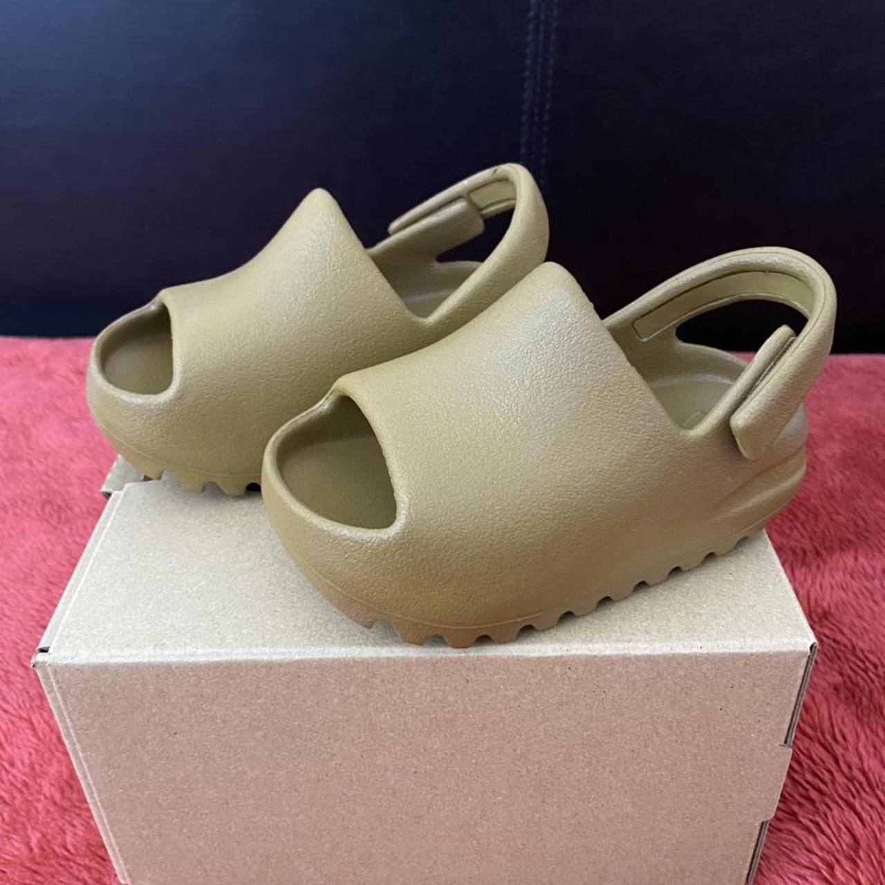 Adidas YEEZY Slide Infant - Ochre Size: UK 7 Brand... - Depop