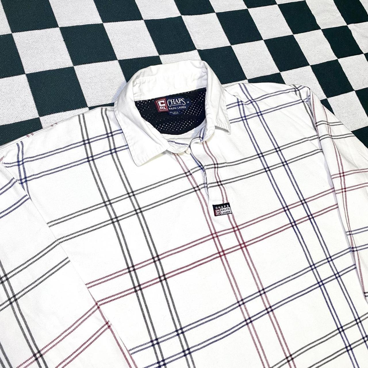 ღ Vintage grid polo shirt ღ Color: White ღ... - Depop