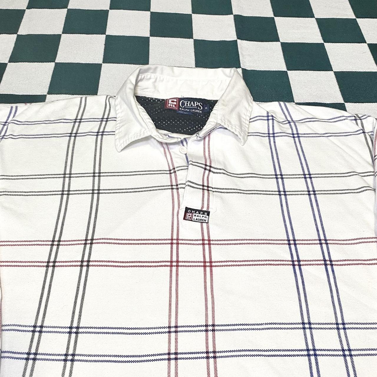 ღ Vintage grid polo shirt ღ Color: White ღ... - Depop