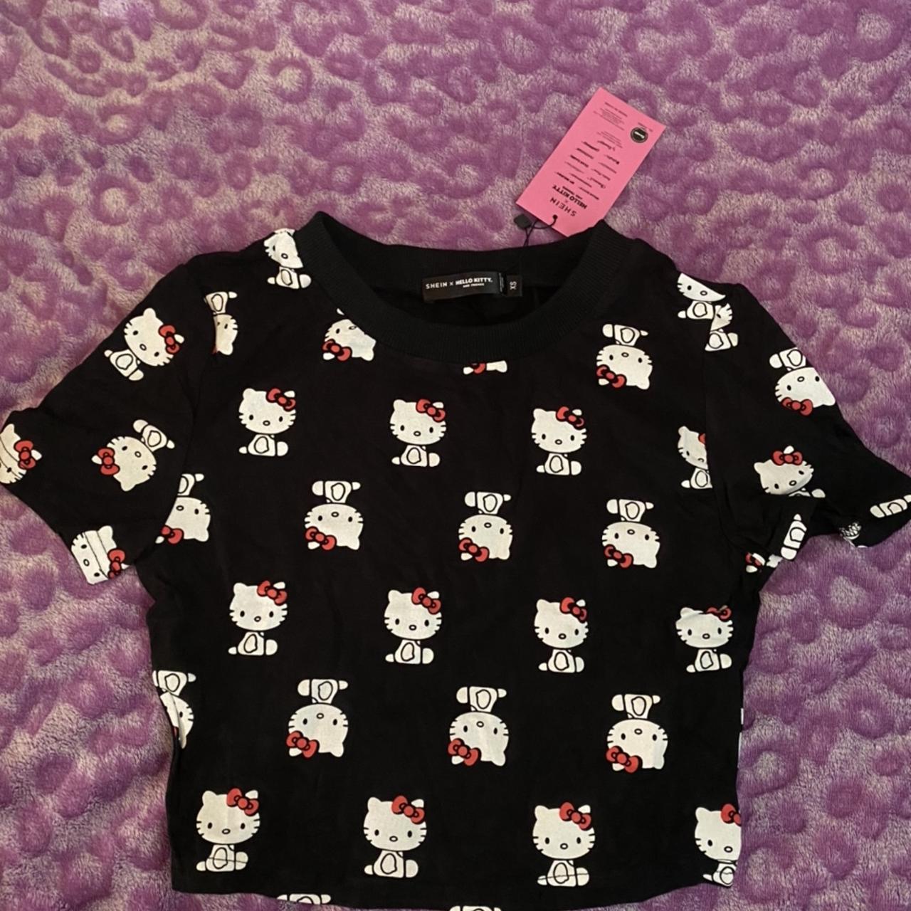 Hello Kitty crop top Size XS SheinxHello Kitty and... - Depop