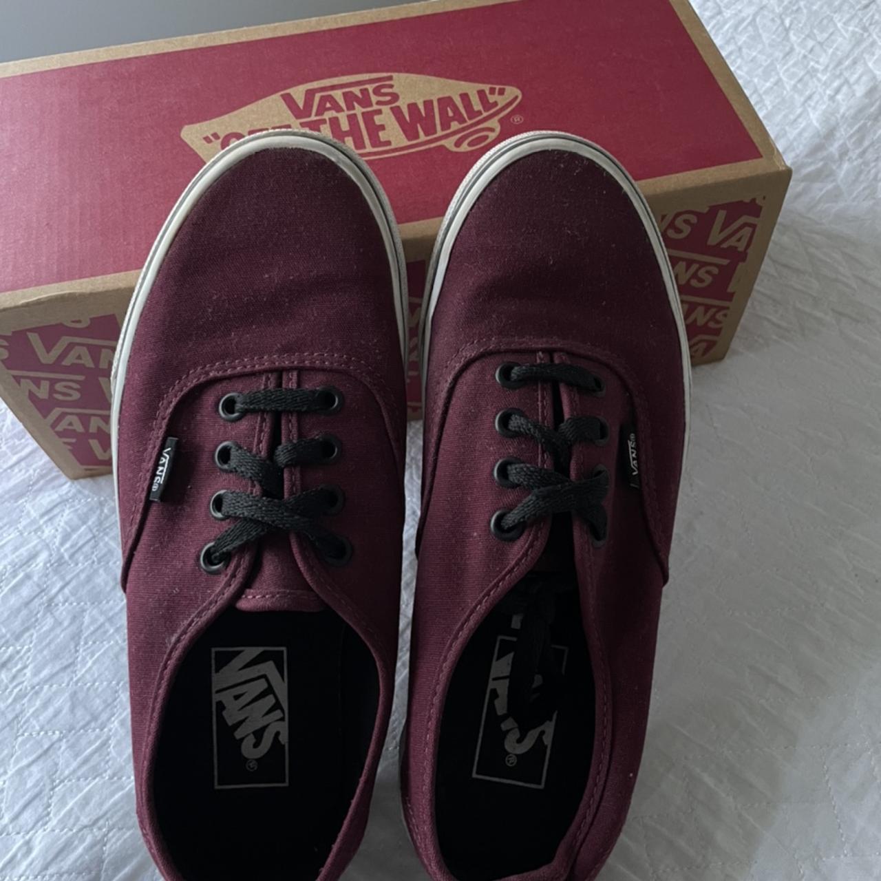 FREE SHIPPING authentic maroon vans with black... - Depop