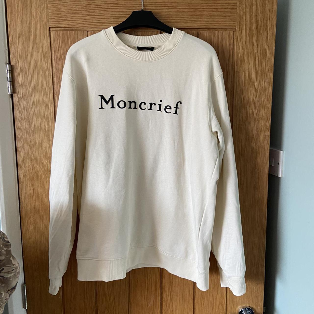 Mens moncrief sweatshirt cream worn once selling as... - Depop