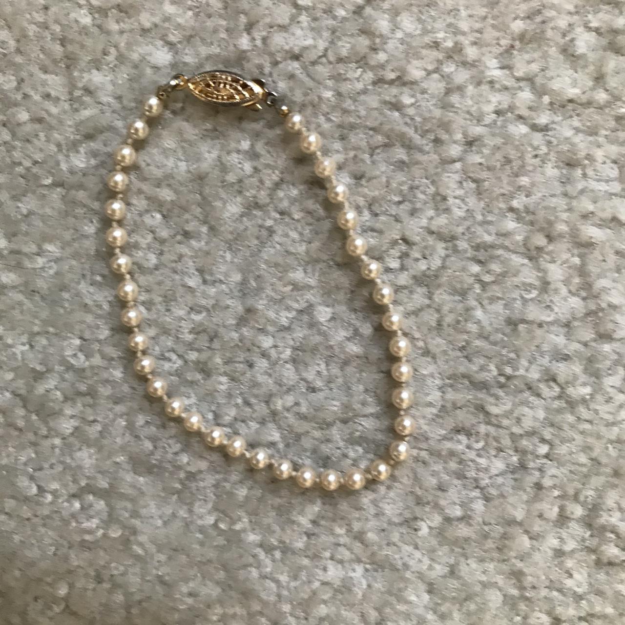 Vintage Napier hand knotted faux pearl bracelet Worn... - Depop