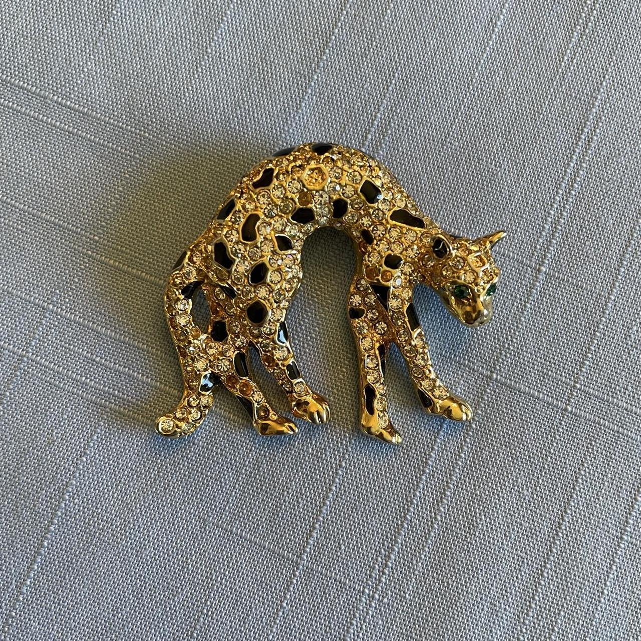 Vintage jaguar bejeweled pin / brooch From around... - Depop
