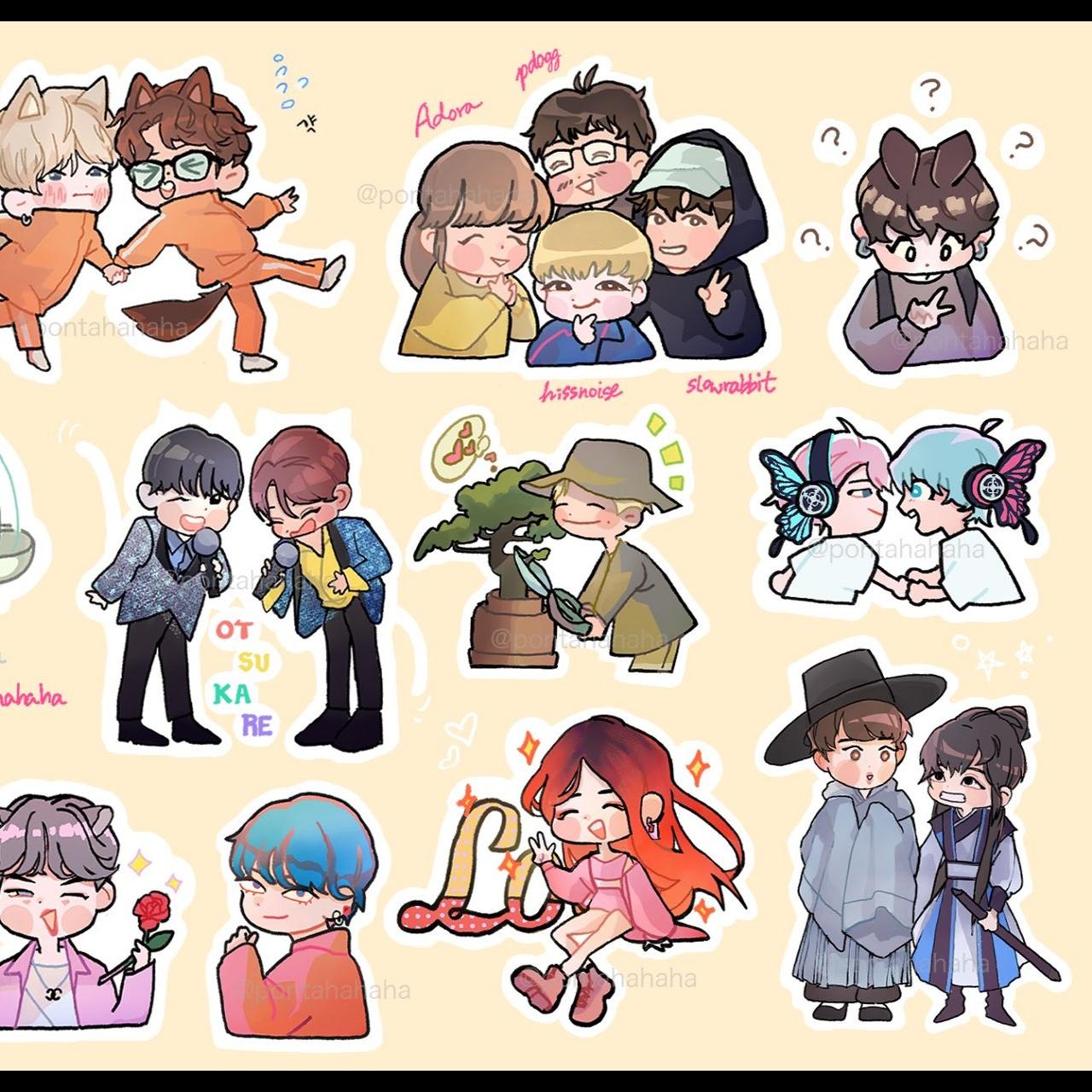 BTS STICKER SET SHIPPING INCLUDED IN PRICE. STAMPED... - Depop