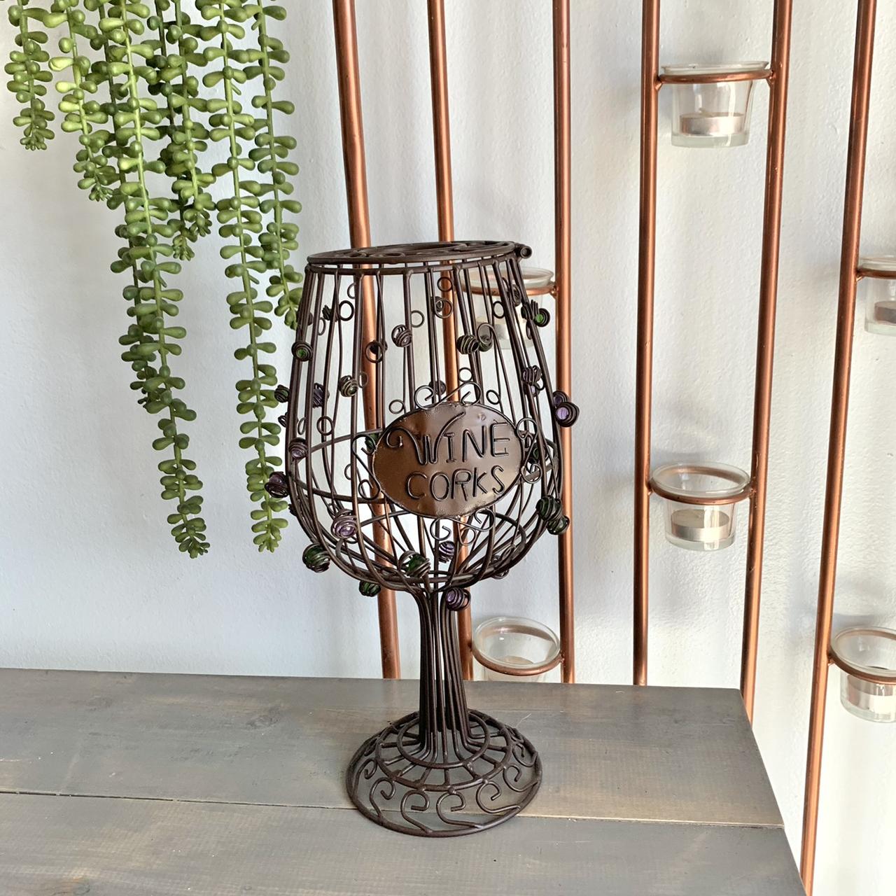 Metal Wine Cork Catcher Wine Glass Shaped... | Depop