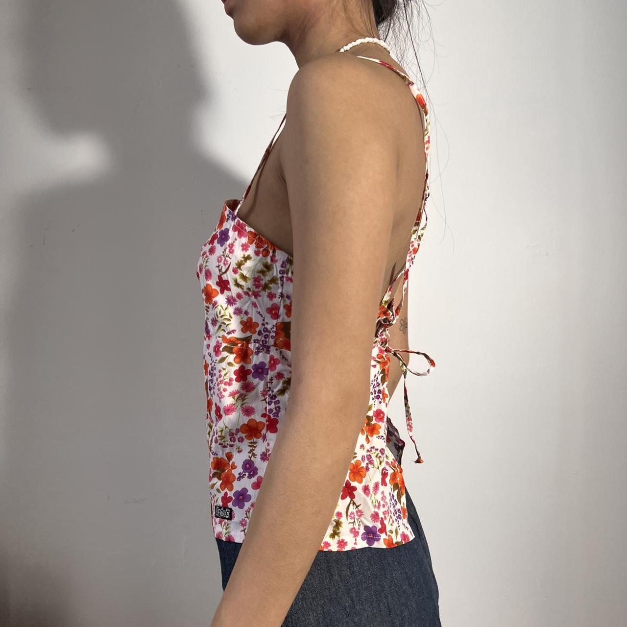 Vintage, early 2000s 'Aztec Rose' top. Backless fit... - Depop