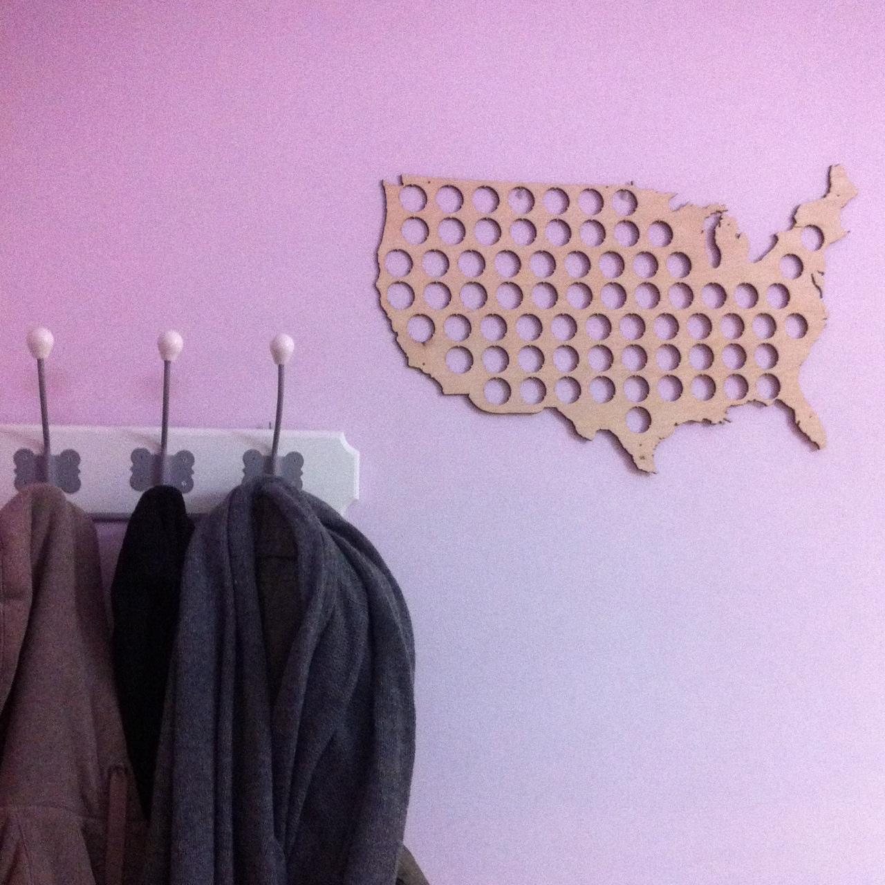 Beer cap map USA 🍻🍺 - Quadro con cartina Usa in... - Depop