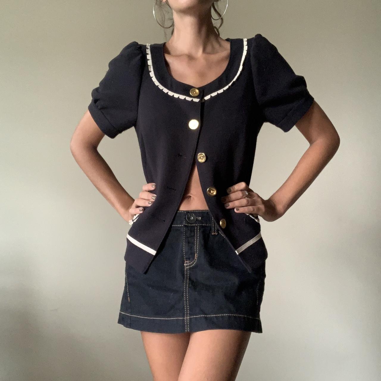 juicy couture button up shirt sleeve black top,... - Depop