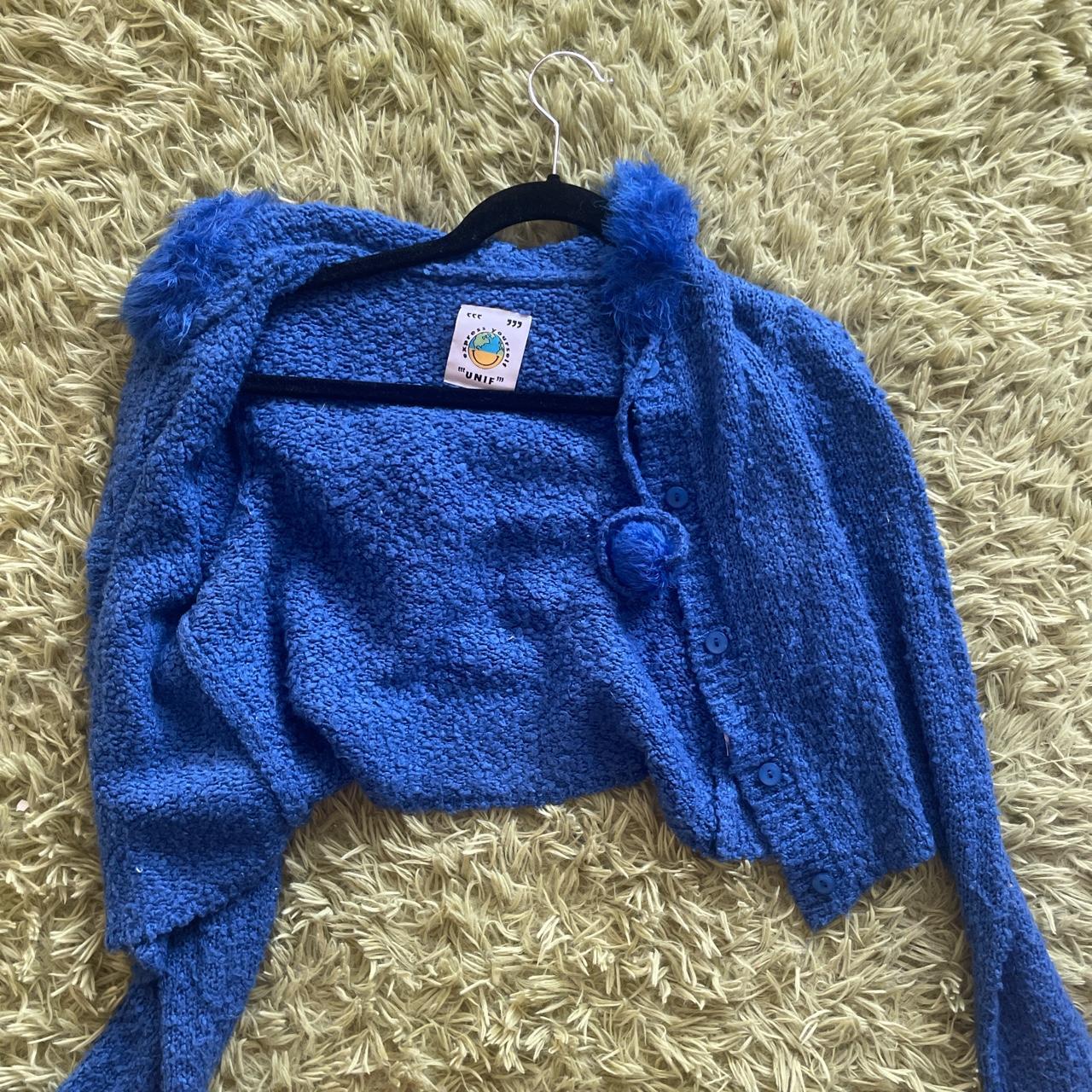 Unif blue fuku cardigan Size small fits Xs-M... - Depop