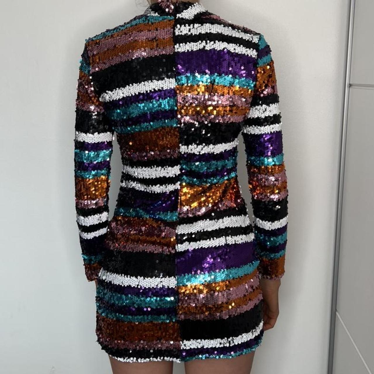 Multicoloured sequin dress from Club L London, worn... - Depop
