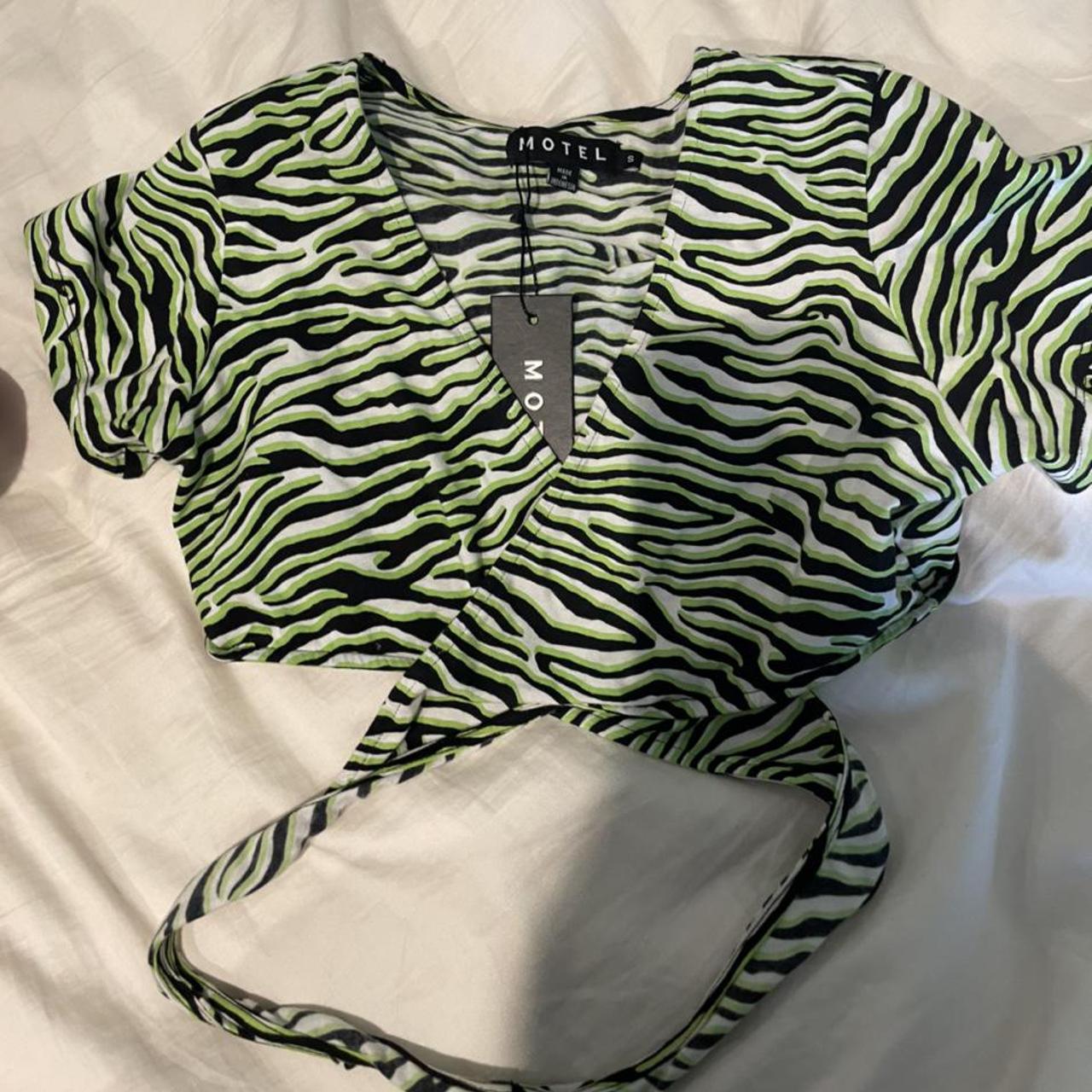 Motel rocks wrap zebra top So cute just never worn... - Depop