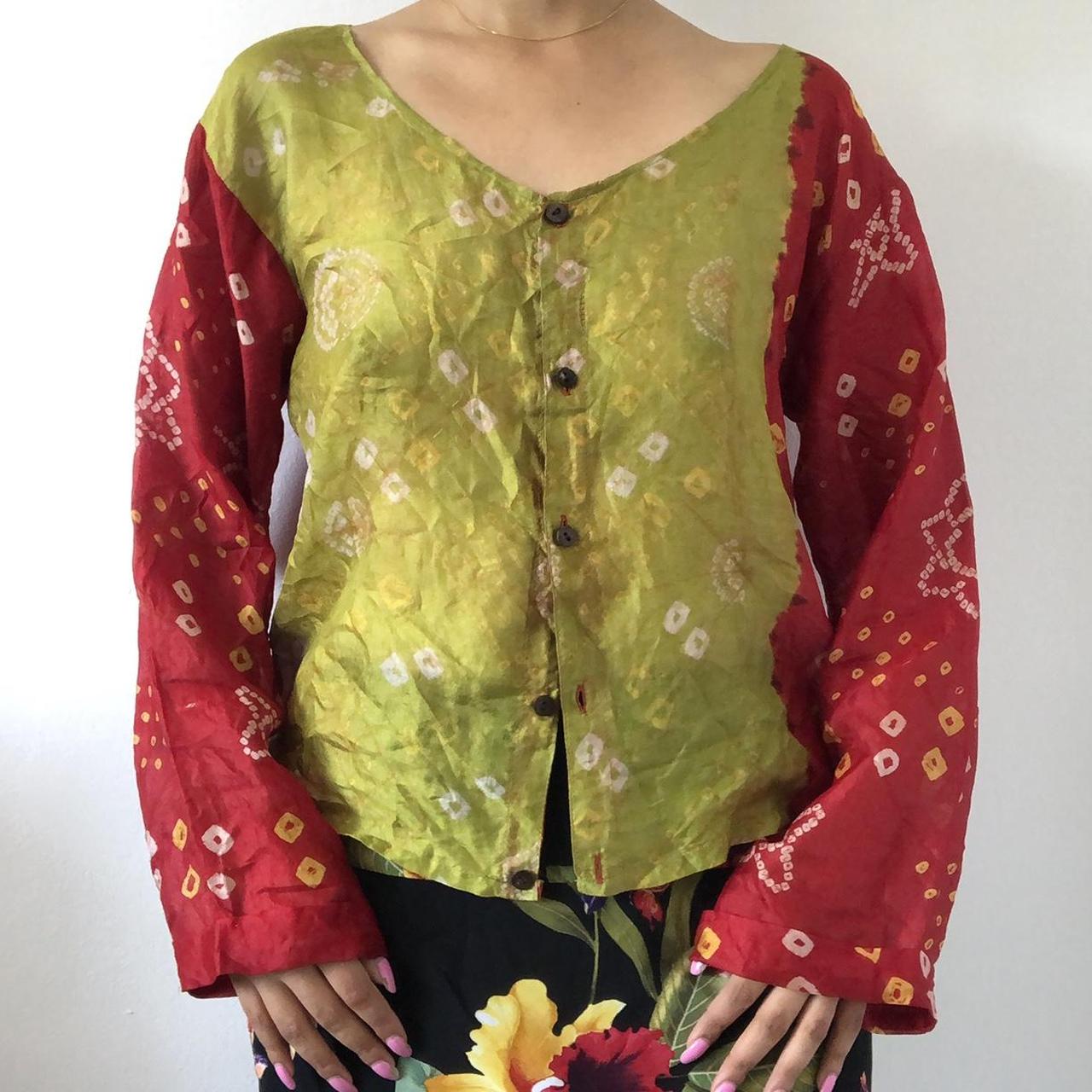 beautiful boho vintage blouse L very flowy and... - Depop