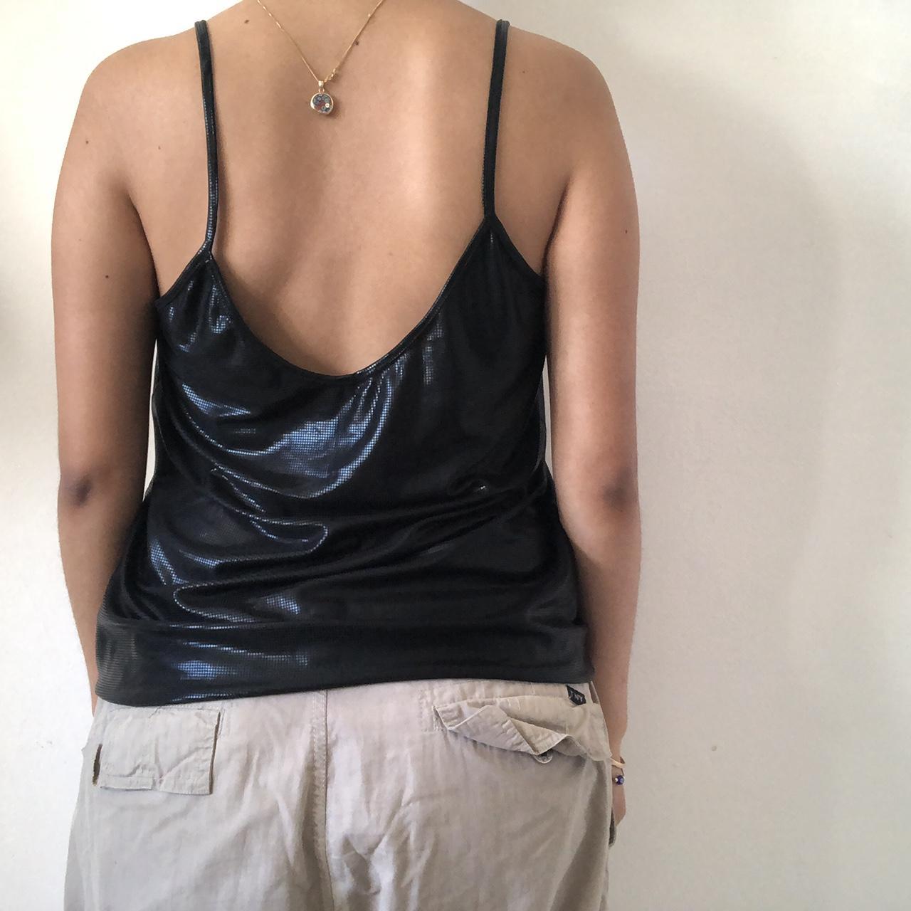 cute black shiny top L - XL this was my mom’s!... - Depop