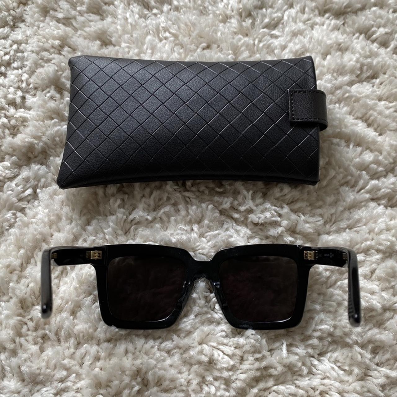 Bottega Veneta black square frame sunglasses.... - Depop