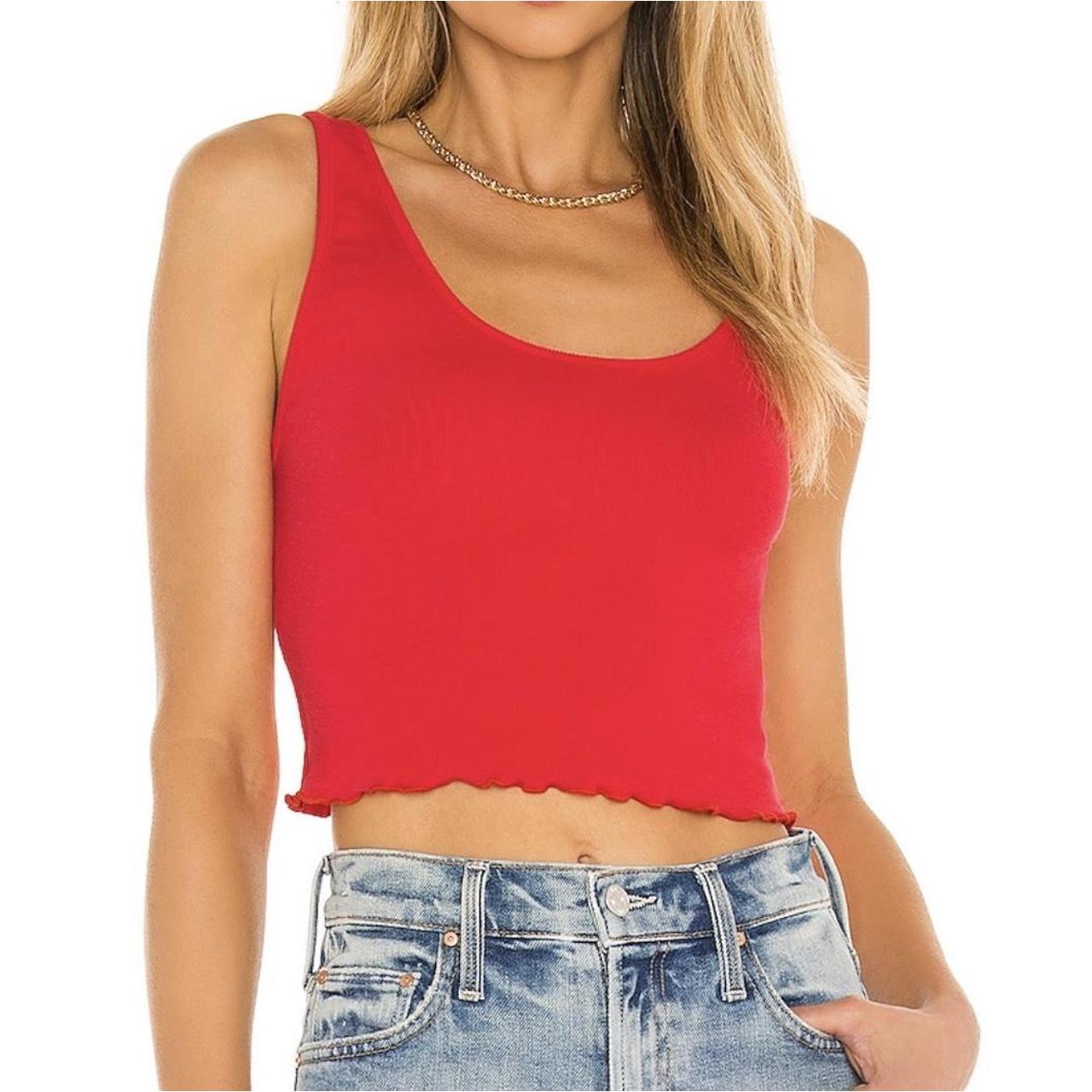 Alice and Olivia ribbed red tank Never... - Depop