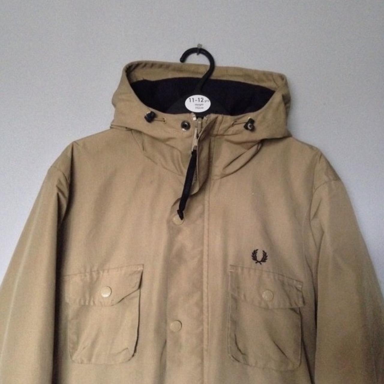 FRED PERRY Jacket. Mens Medium. Beige with Navy... - Depop