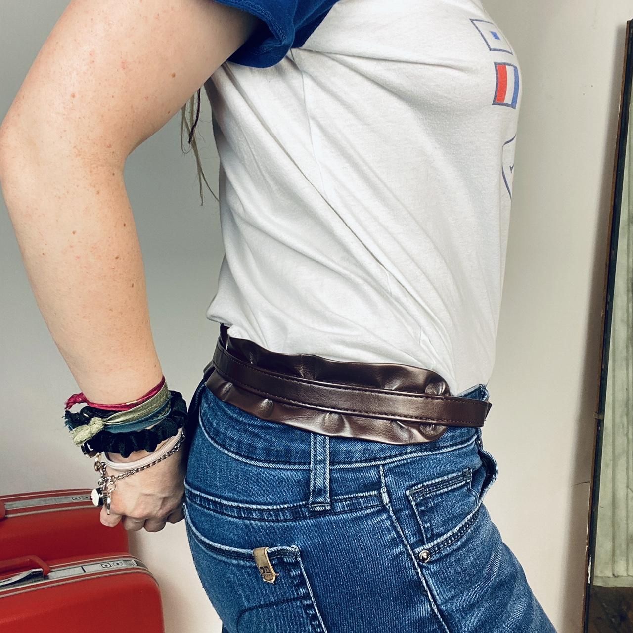 GAP • Brown Vegan Leather Ruffle Belt The cutest... - Depop