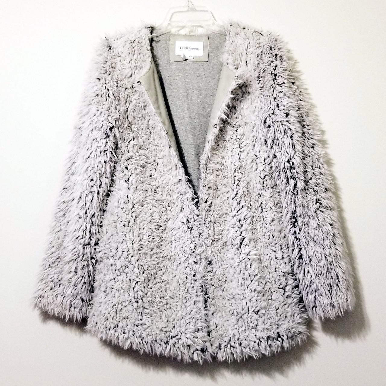 BCBGeneration Grey Teddy Jacket Size M Size M Very... - Depop