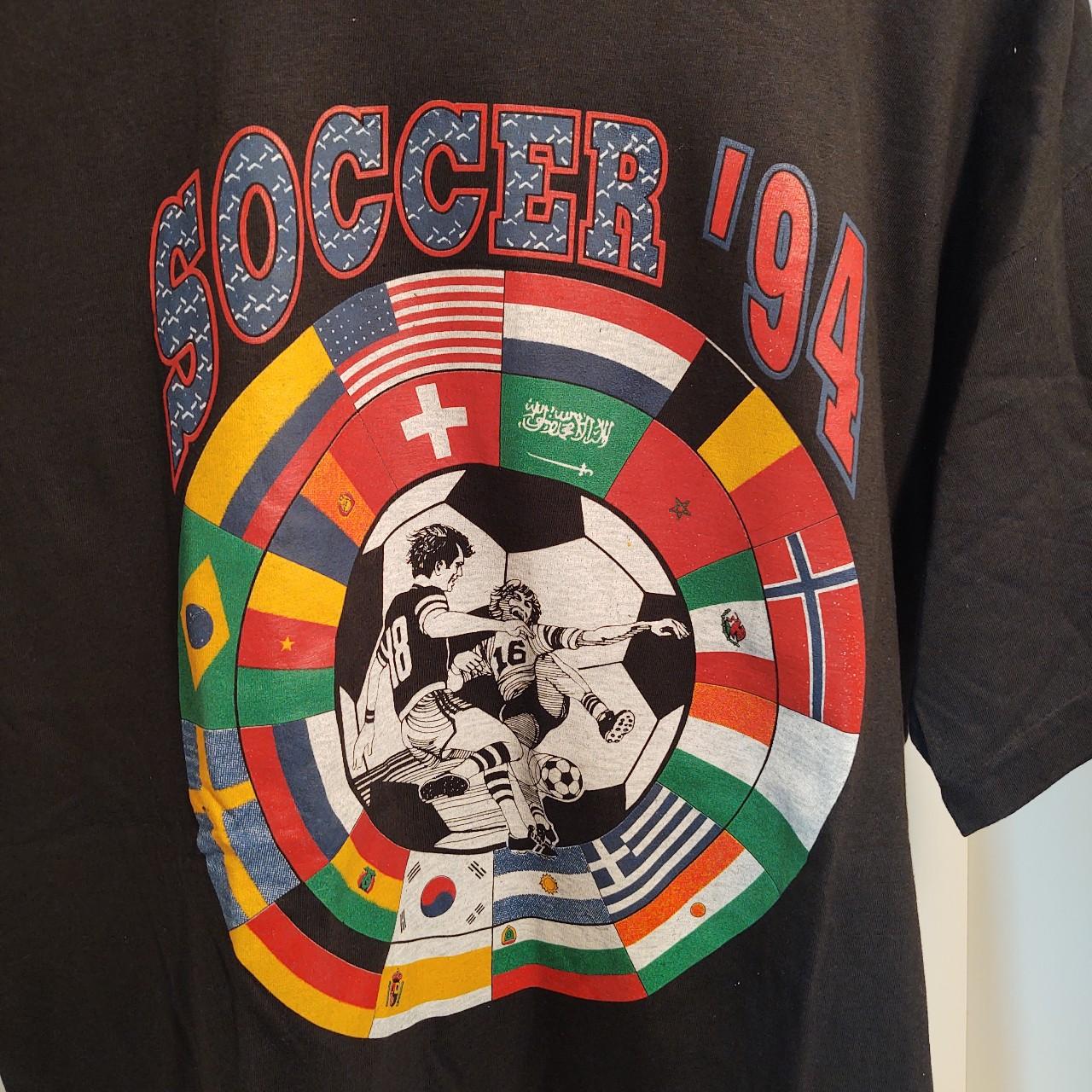 1994 World Soccer Tee size XXL fits XL Pristine... - Depop