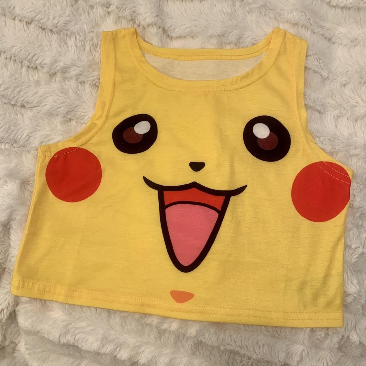 Pokémon Women's Yellow and Red Crop-top | Depop