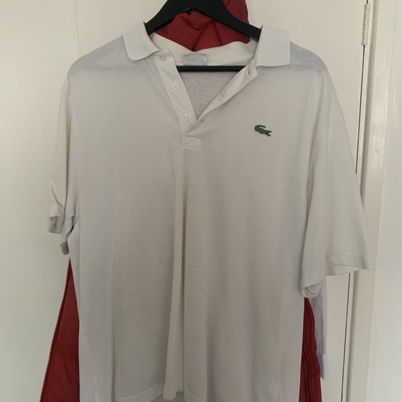 Men’s vintage Lacoste polo white - size “ 6 “ looks... - Depop
