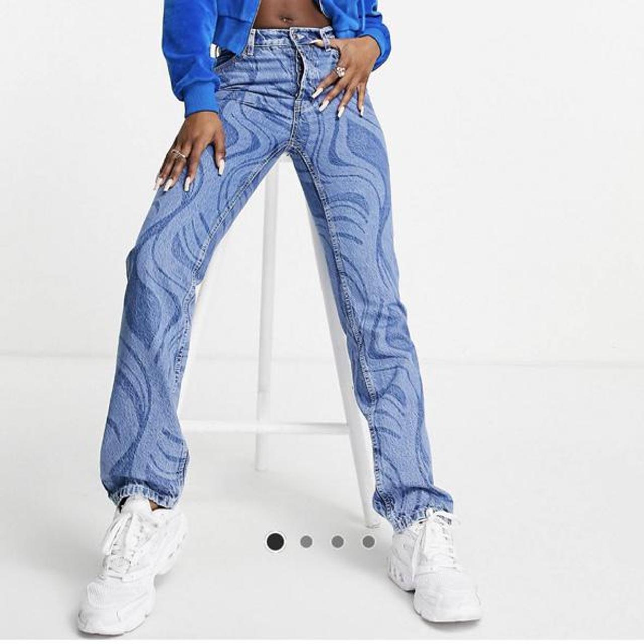 ASOS design wavy print jeans Mid rise W25 L32... - Depop