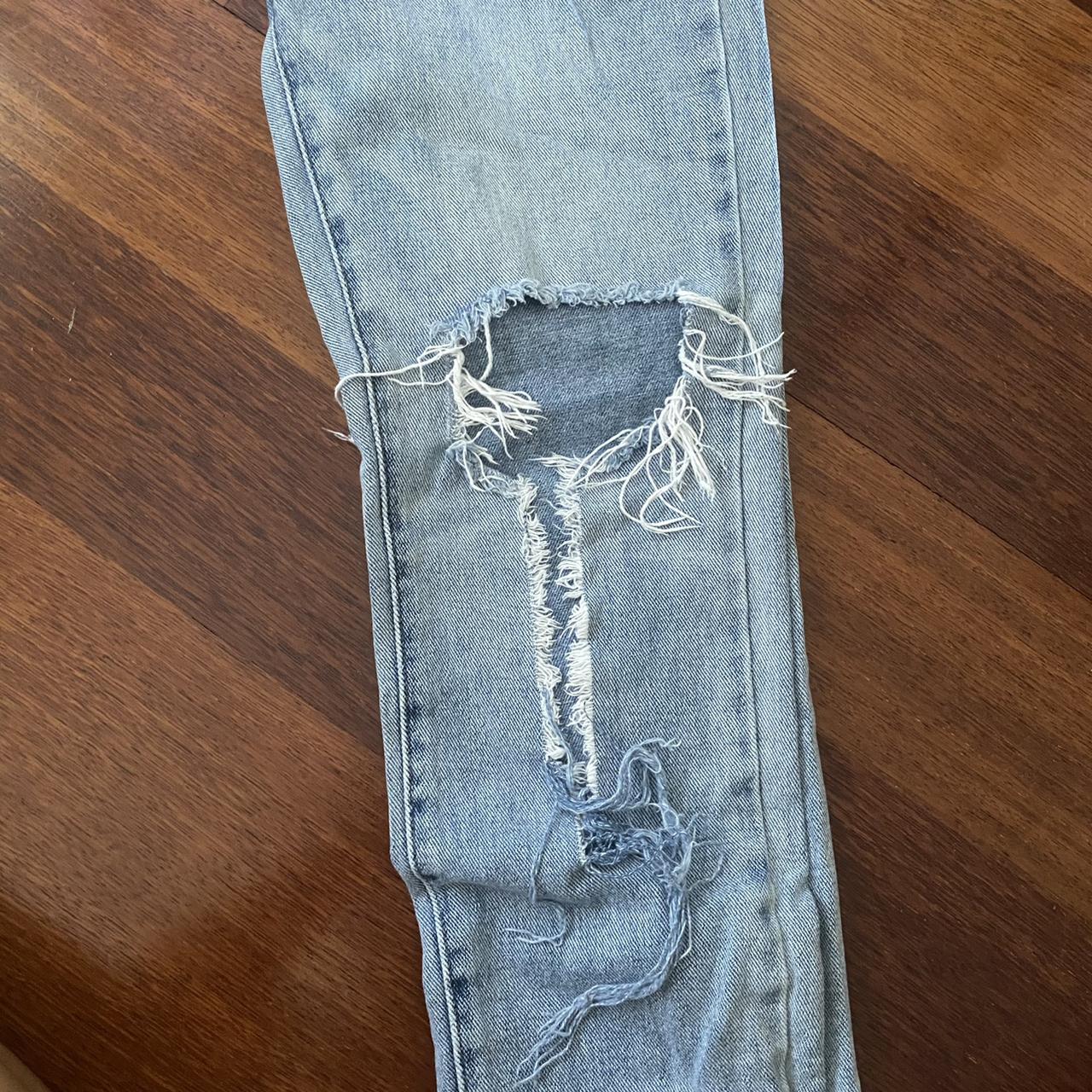 pacsun ripped boyfriend jeans knee rip ripped more... - Depop