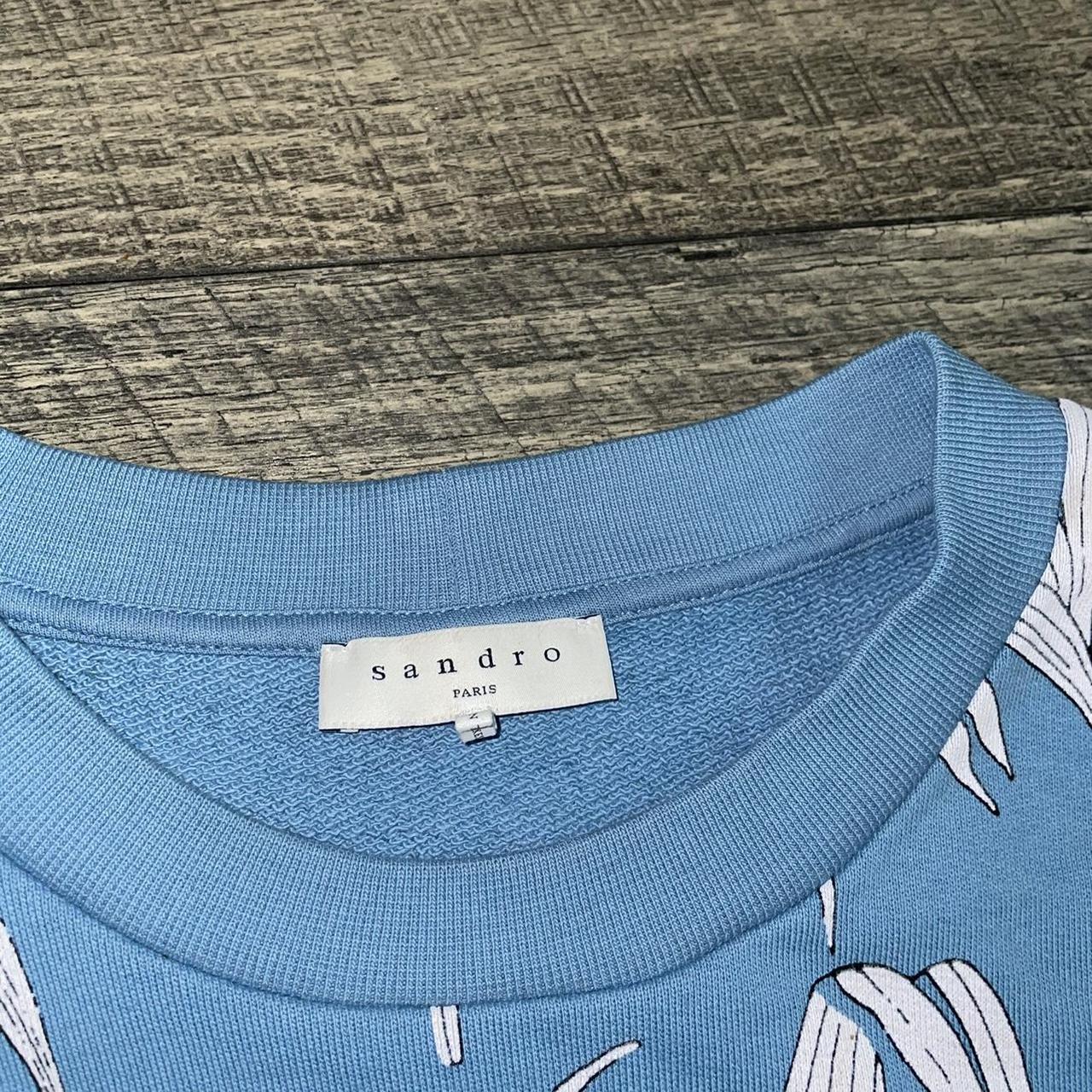 Sandro Baby blue Crewneck sweater Measurements/ pit... - Depop