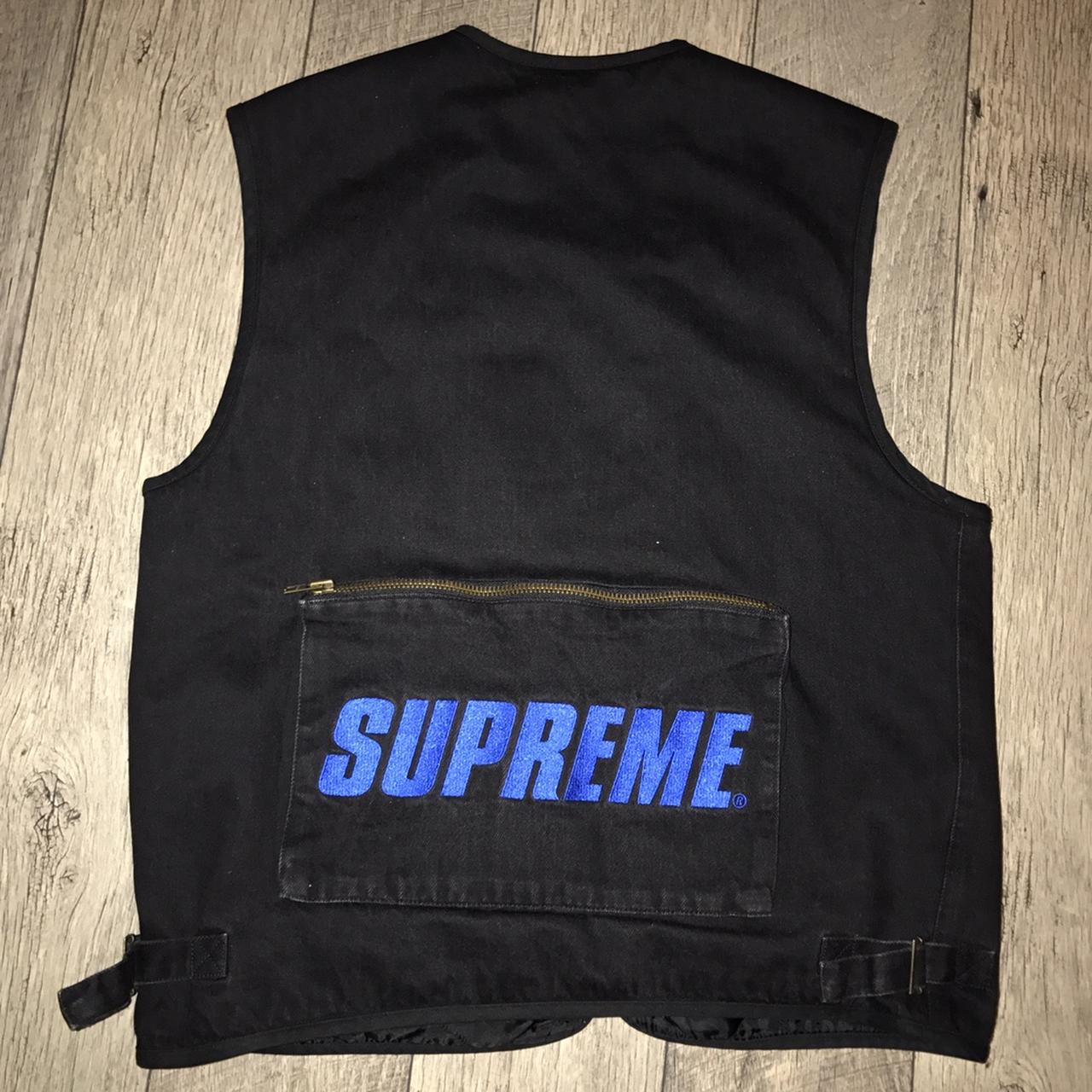 Og Supreme Denim Vest In Black From the personal... - Depop