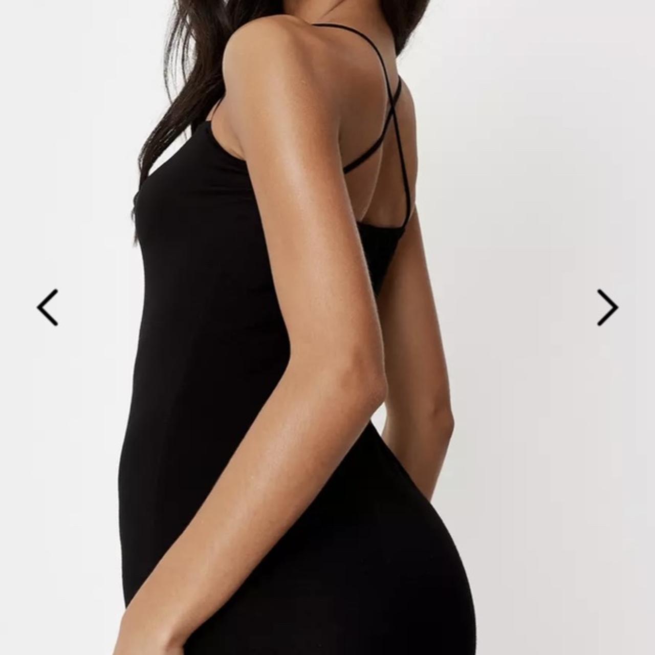 Black Missguided cross strap bodycon dress. Never... - Depop