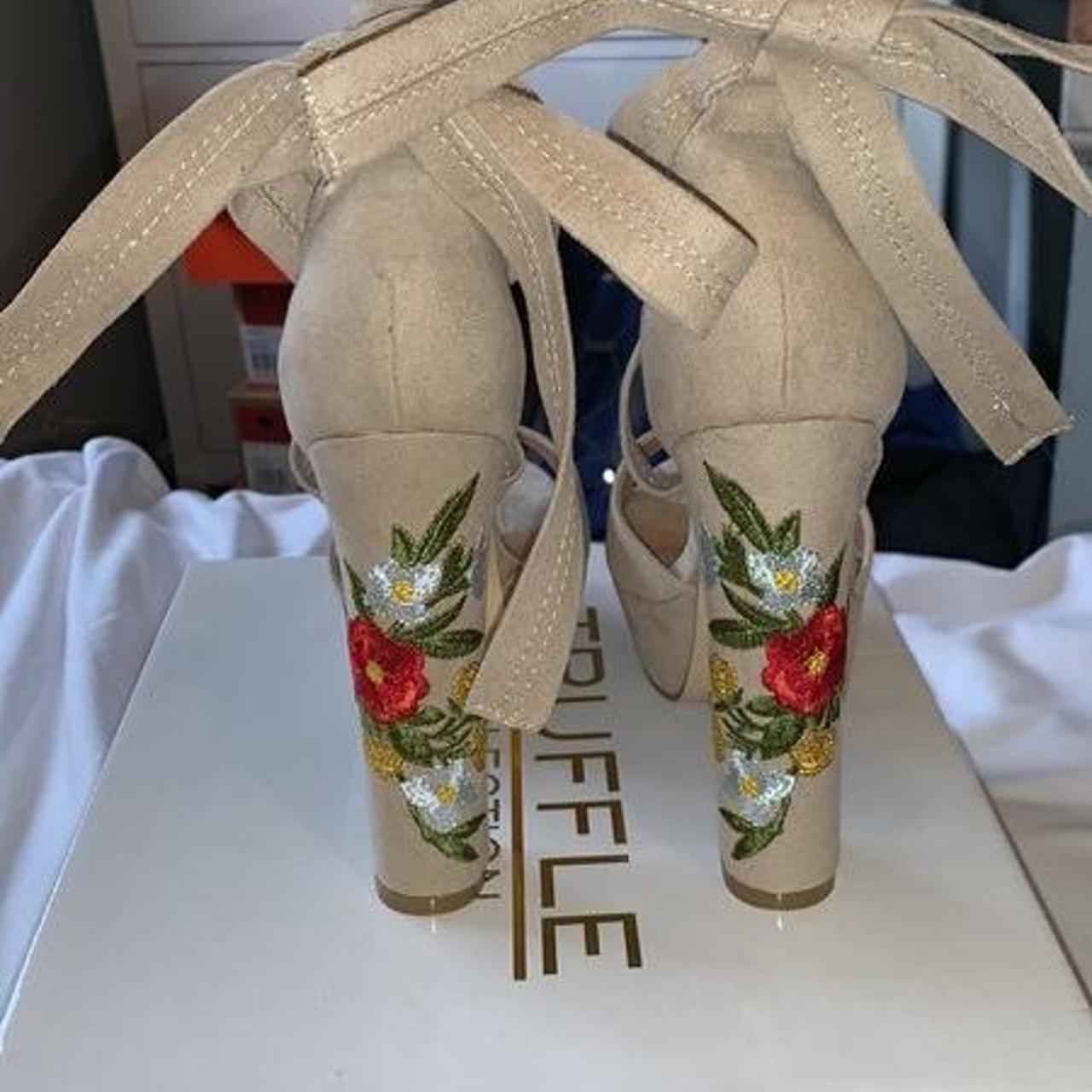 Truffle floral embroidered platform heels, never worn. - Depop