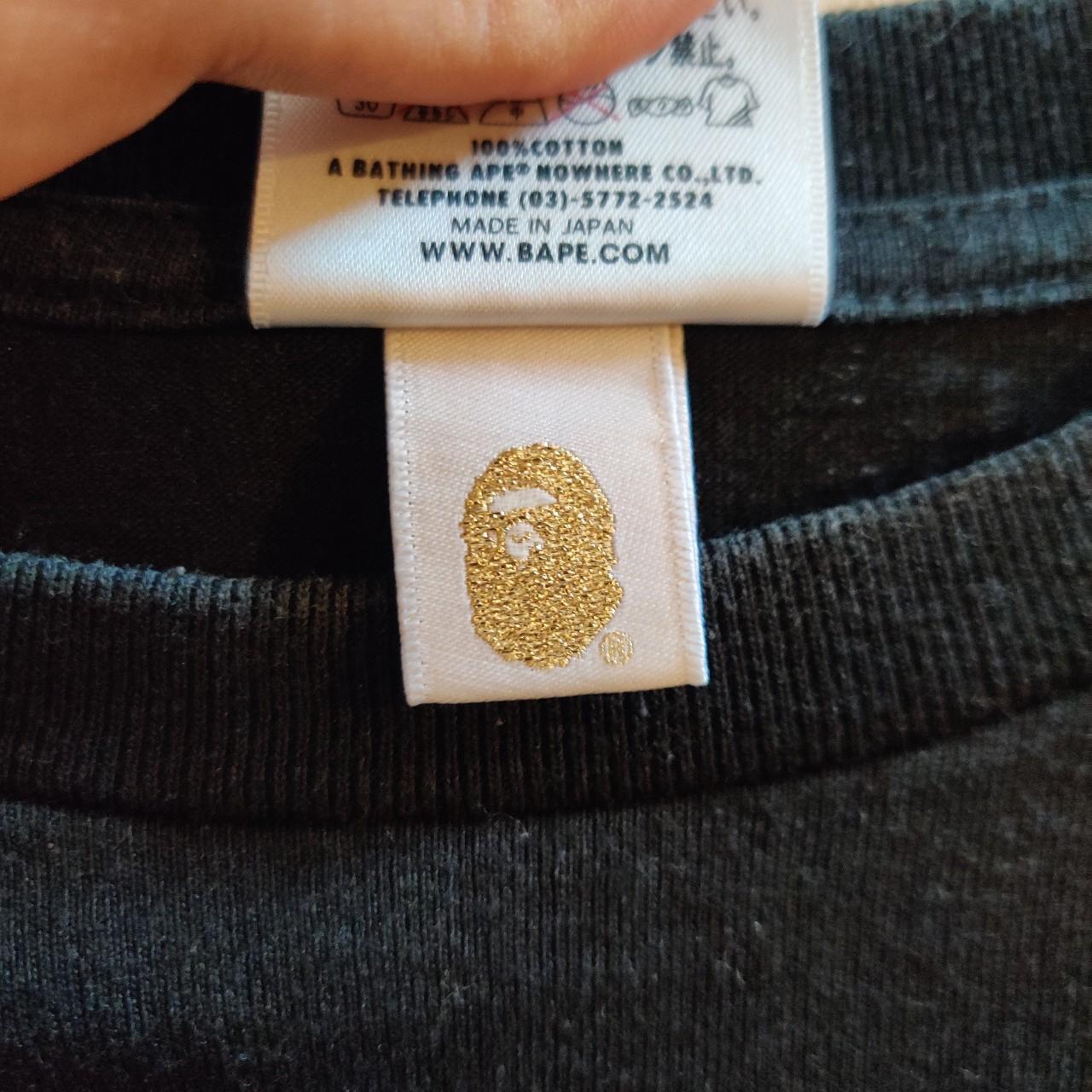 BAPE t-shirt with gold foil Size L but could be an... - Depop