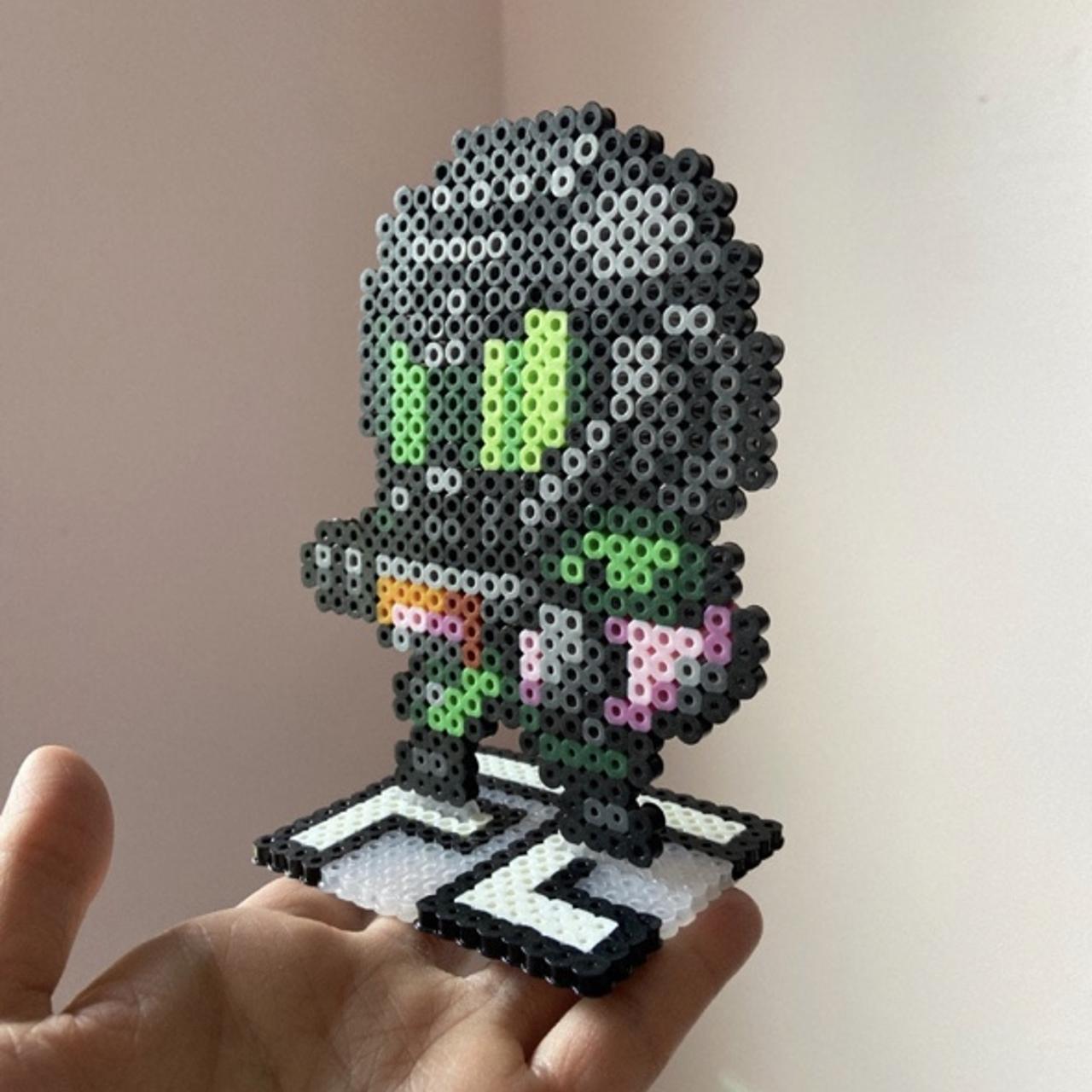 🌎 CUSTOM Doom Guy Figure Stand ~ Perler Bead... - Depop