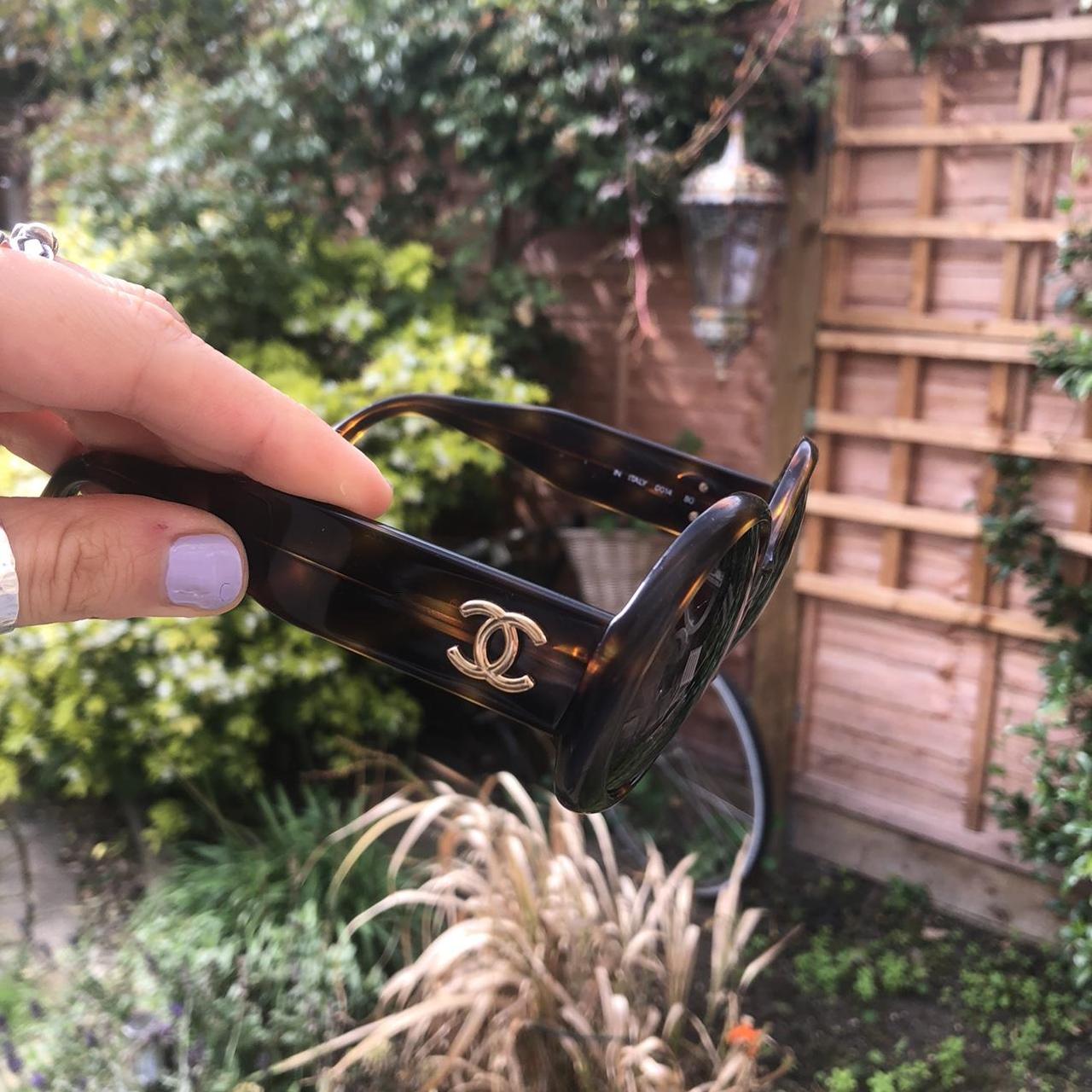 Authentic vintage Chanel sunglasses Tortoiseshell print - Depop