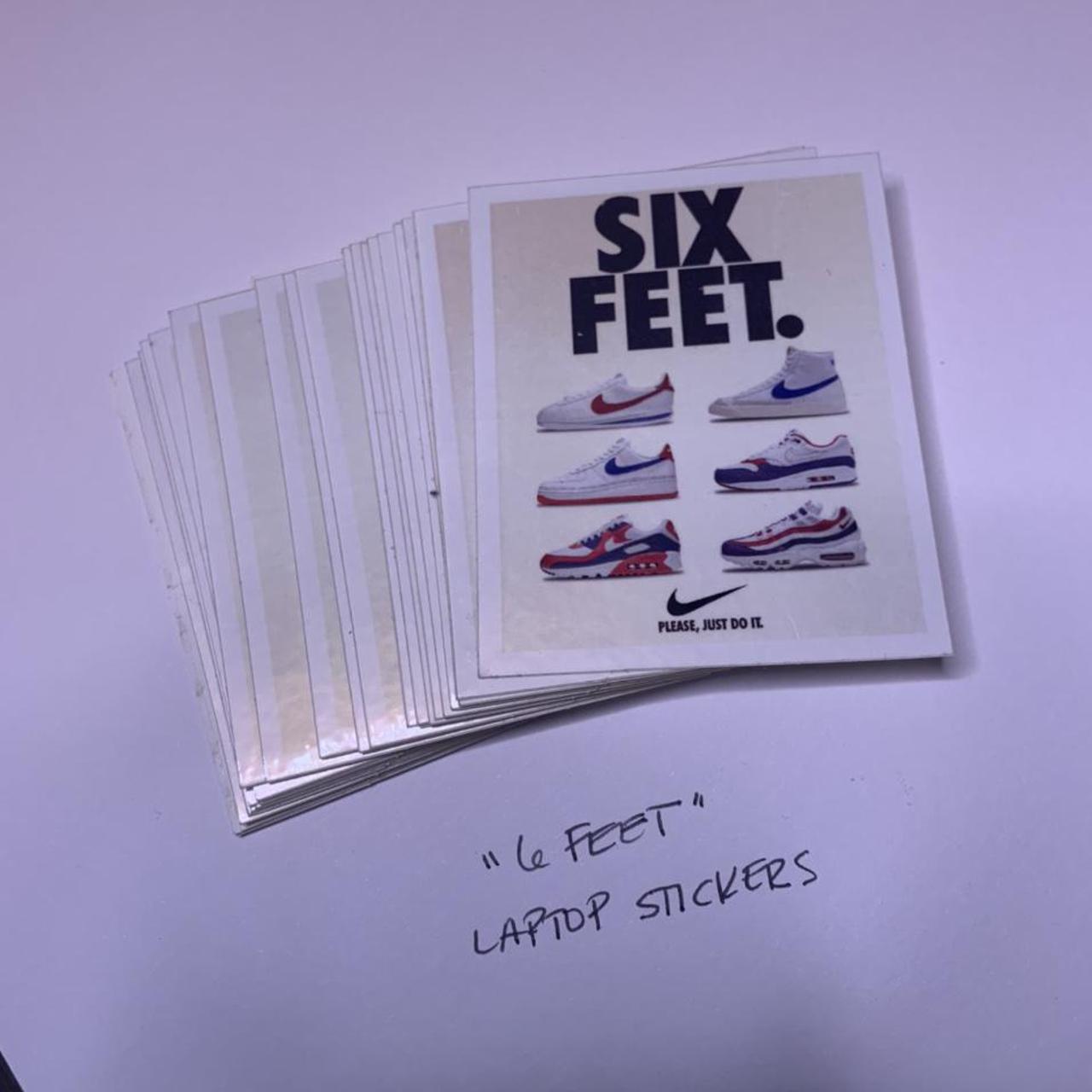 “6 FEET” Laptop Stickers A modern twist on Nike’s... - Depop