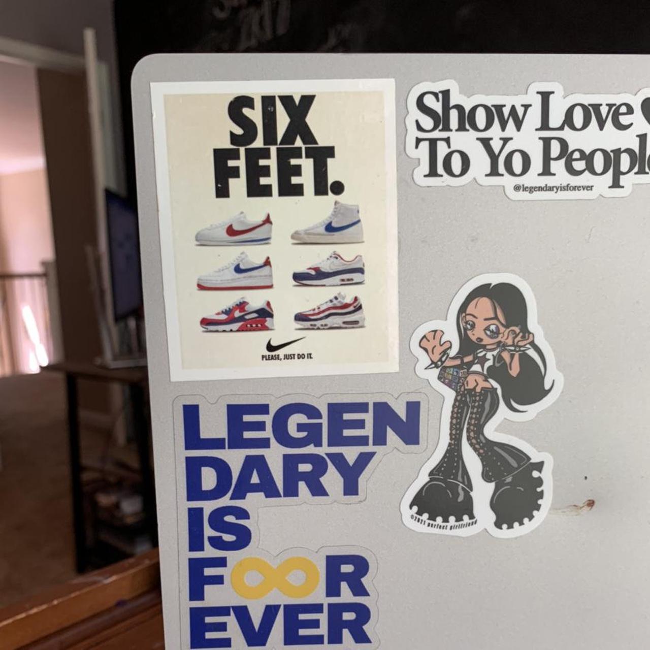 “6 FEET” Laptop Stickers A modern twist on Nike’s... - Depop