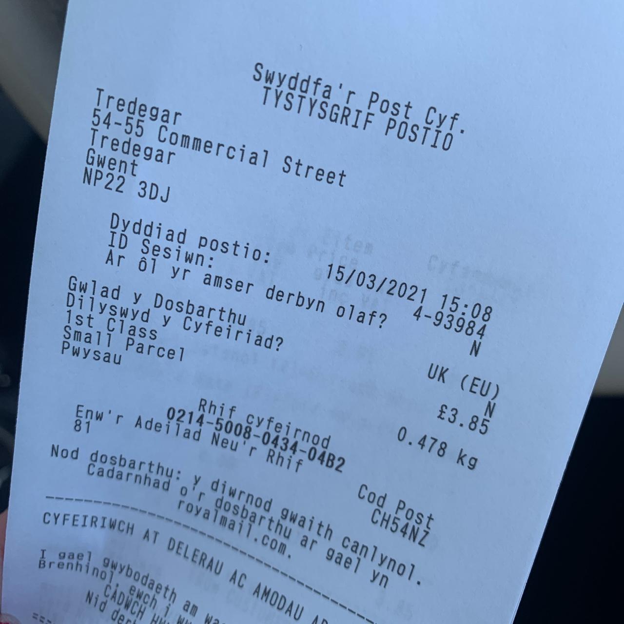 Proof of postage @mandymay79 - Depop