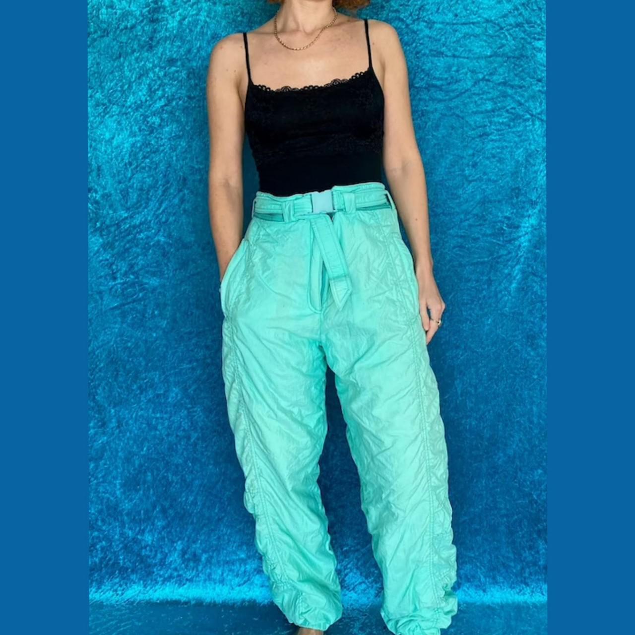 VINTAGE TURQUOISE SKI SUIT Ski jacket and trousers... - Depop