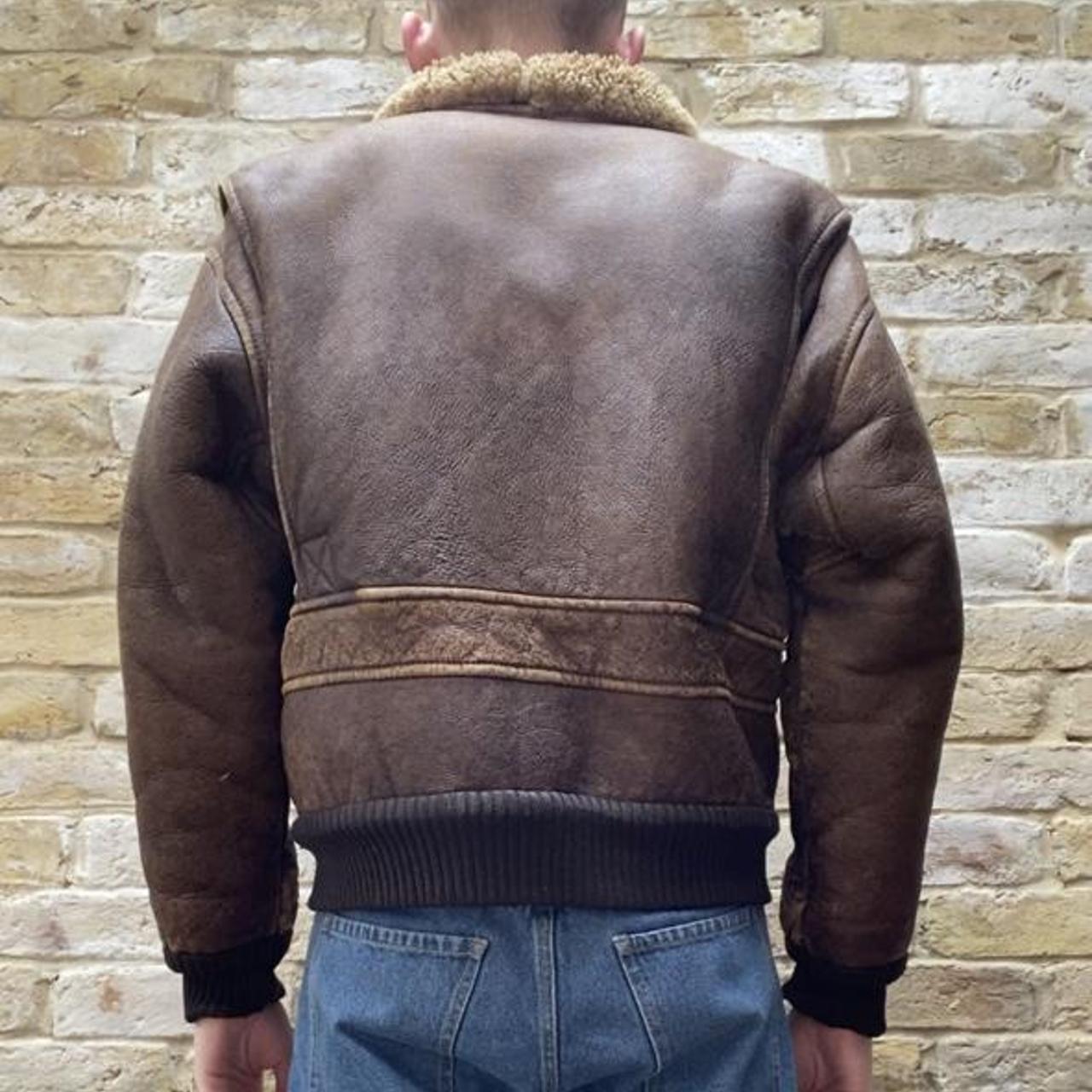 Authentic vintage flight jacket Real leather and... - Depop