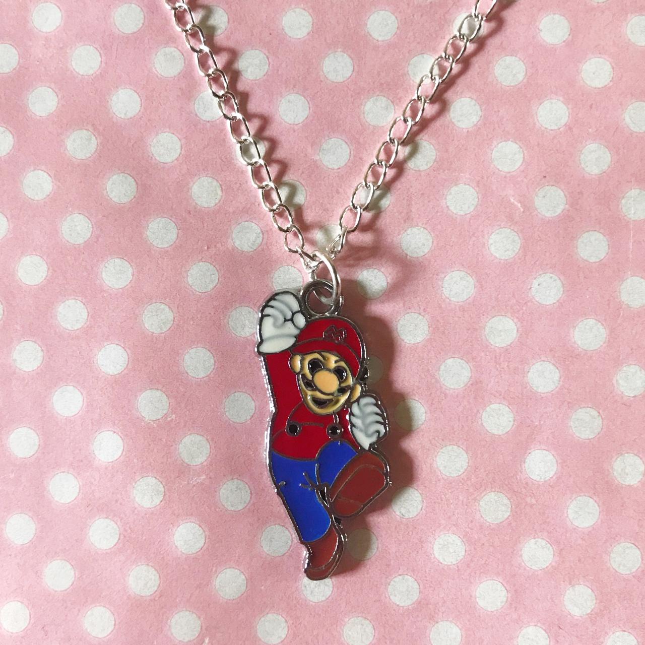 NEW Super Mario necklace Silver plated chain Only... - Depop