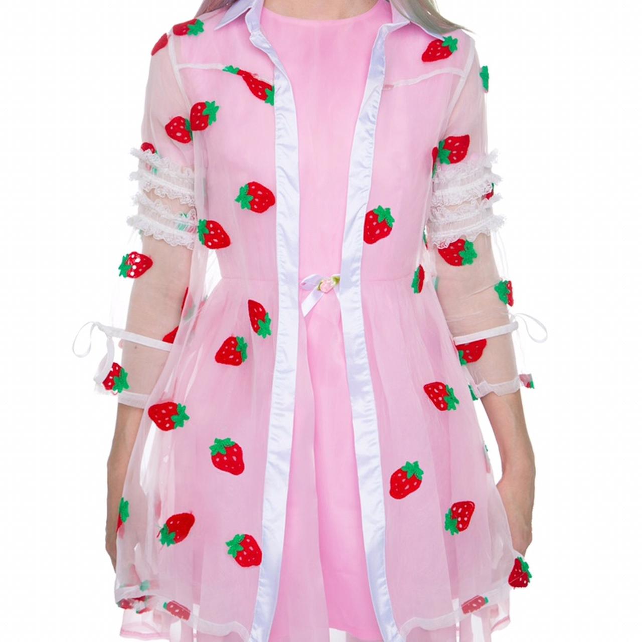 NEW Melonhopper strawberry trench coat Size Small... - Depop