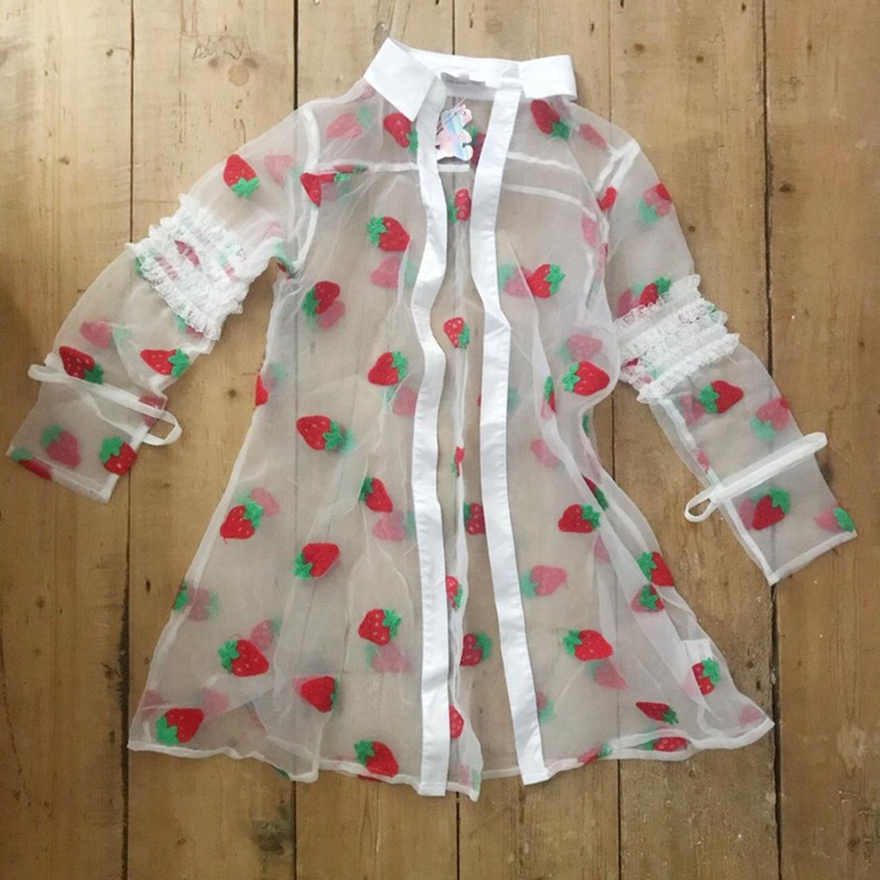 NEW Melonhopper strawberry trench coat Size Small... - Depop