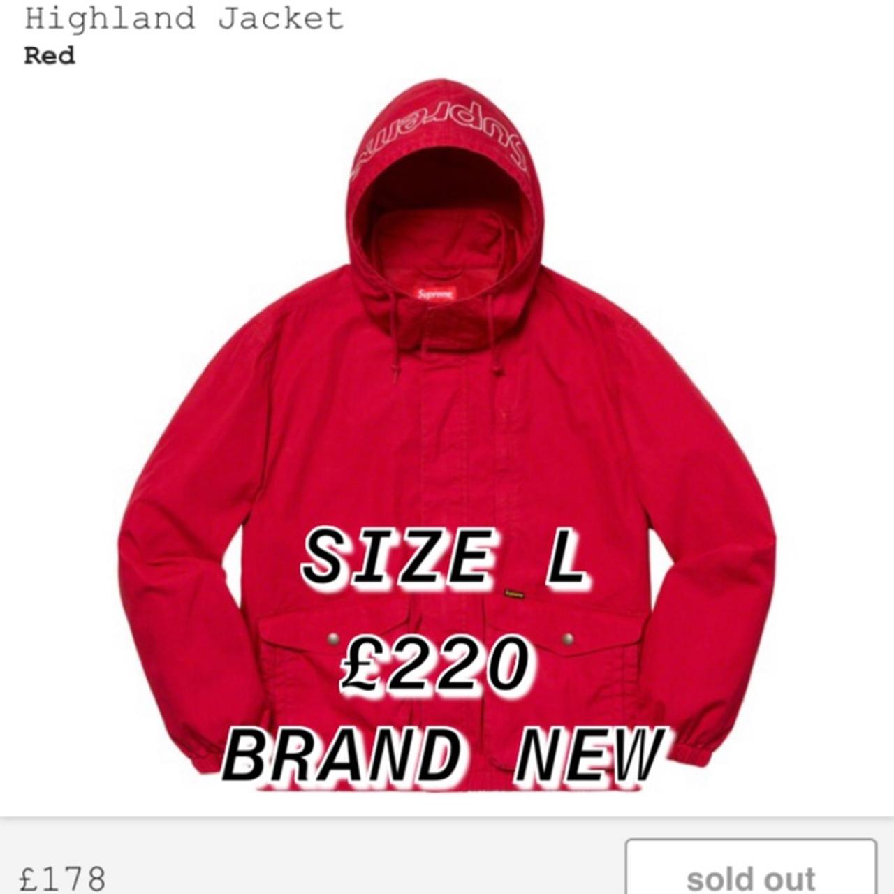 Supreme Highland Jacket Colour: Red Size:... - Depop
